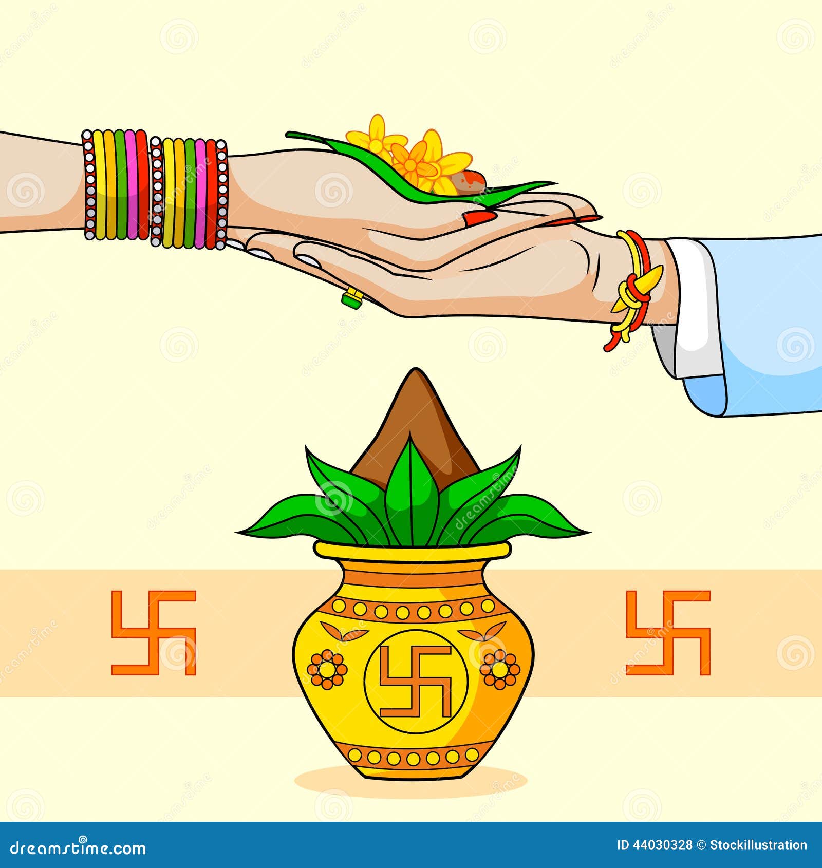 Bride and Groom in Indian Hindu Wedding Stock Vector - Illustration of ...