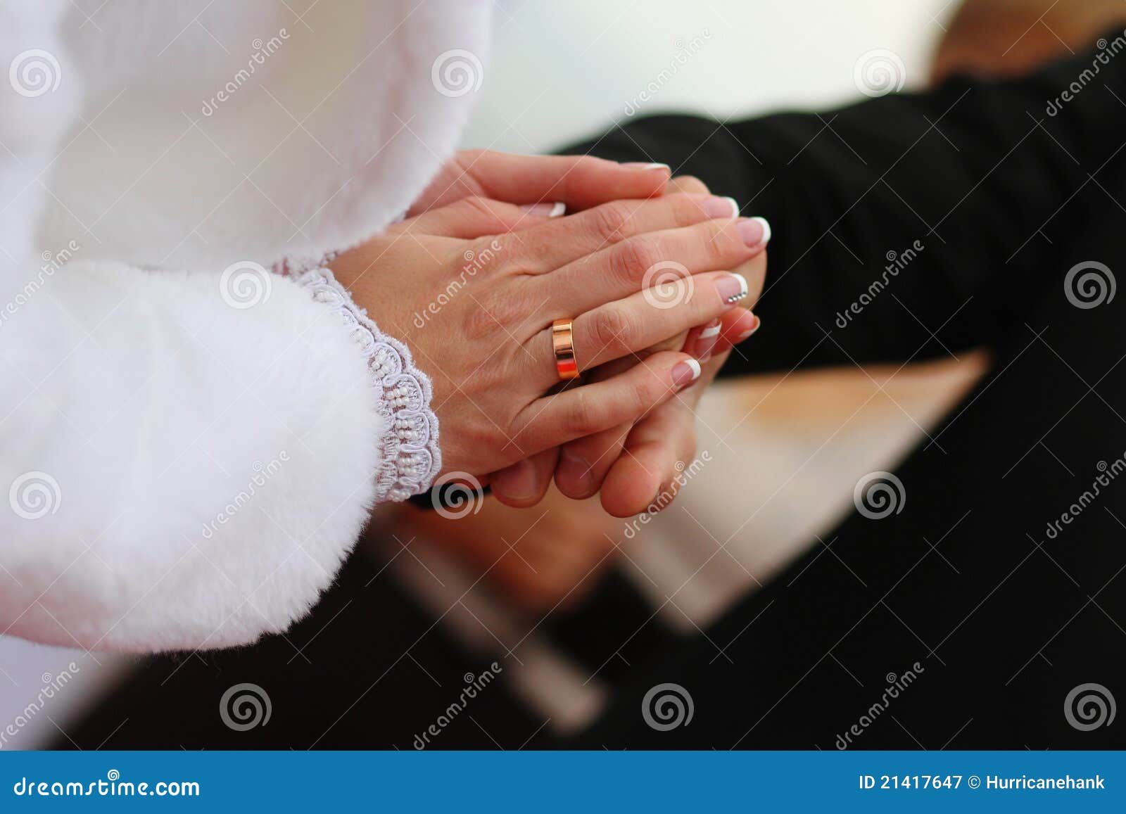 Bride and Groom Joined Hands on Wedding Stock Image - Image of jewelery ...