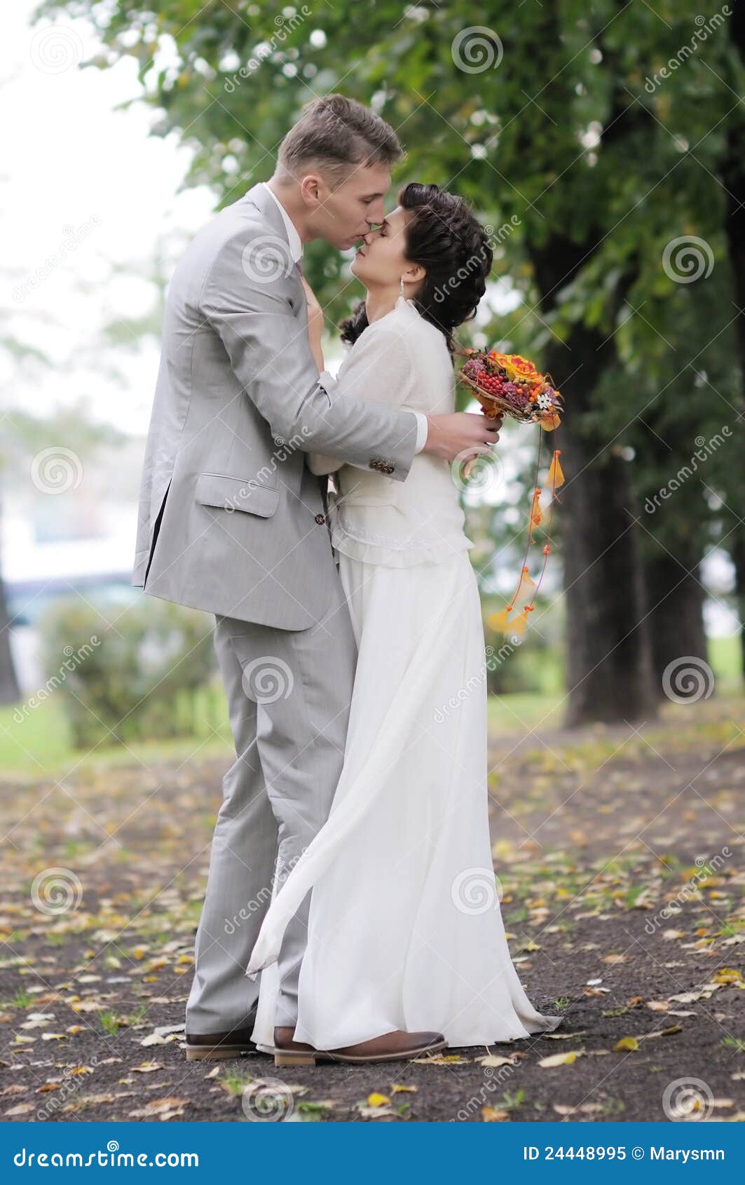 Bride and groom kissing stock image. Image of betrothal - 24448995