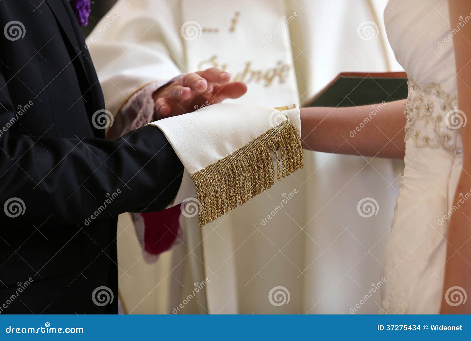 Bride and Groom during the Marriage Oath Stock Photo - Image of church ...