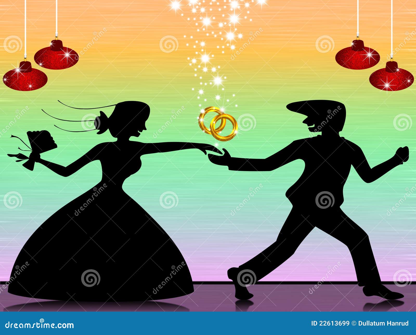 Bride and groom running stock illustration. Illustration of frame ...