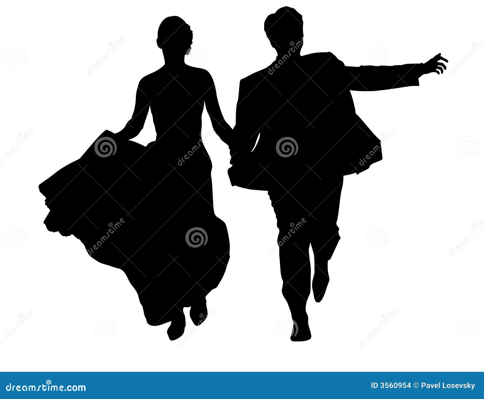 Bride and groom running stock vector. Illustration of newlywed - 3560954