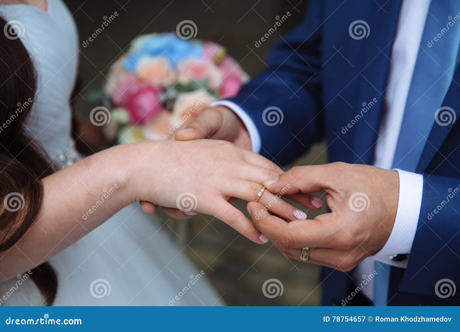 Bride and Groom S Hands with Wedding Rings Stock Image - Image of love ...
