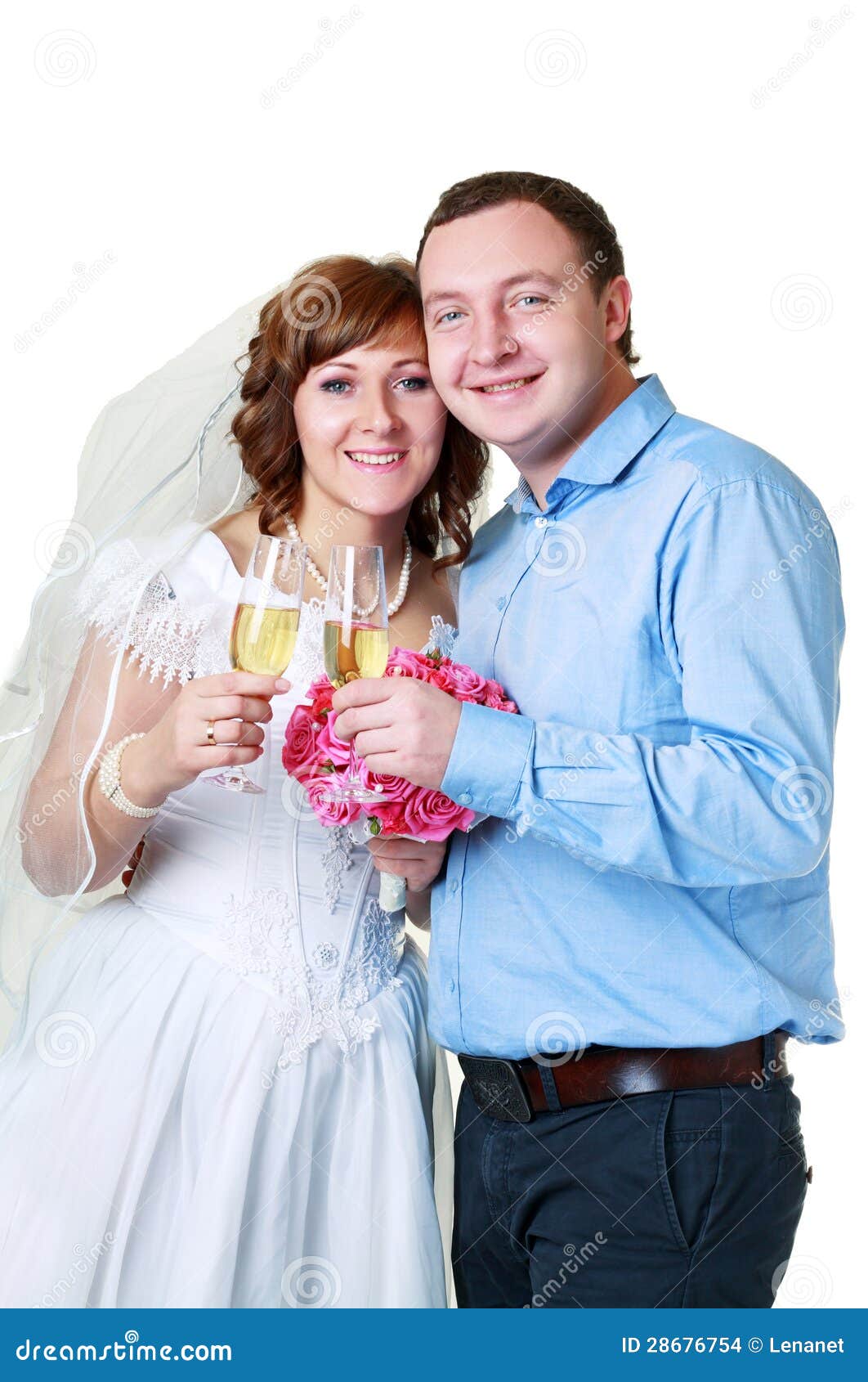 Bride and groom in studio stock photo. Image of rise - 28676754