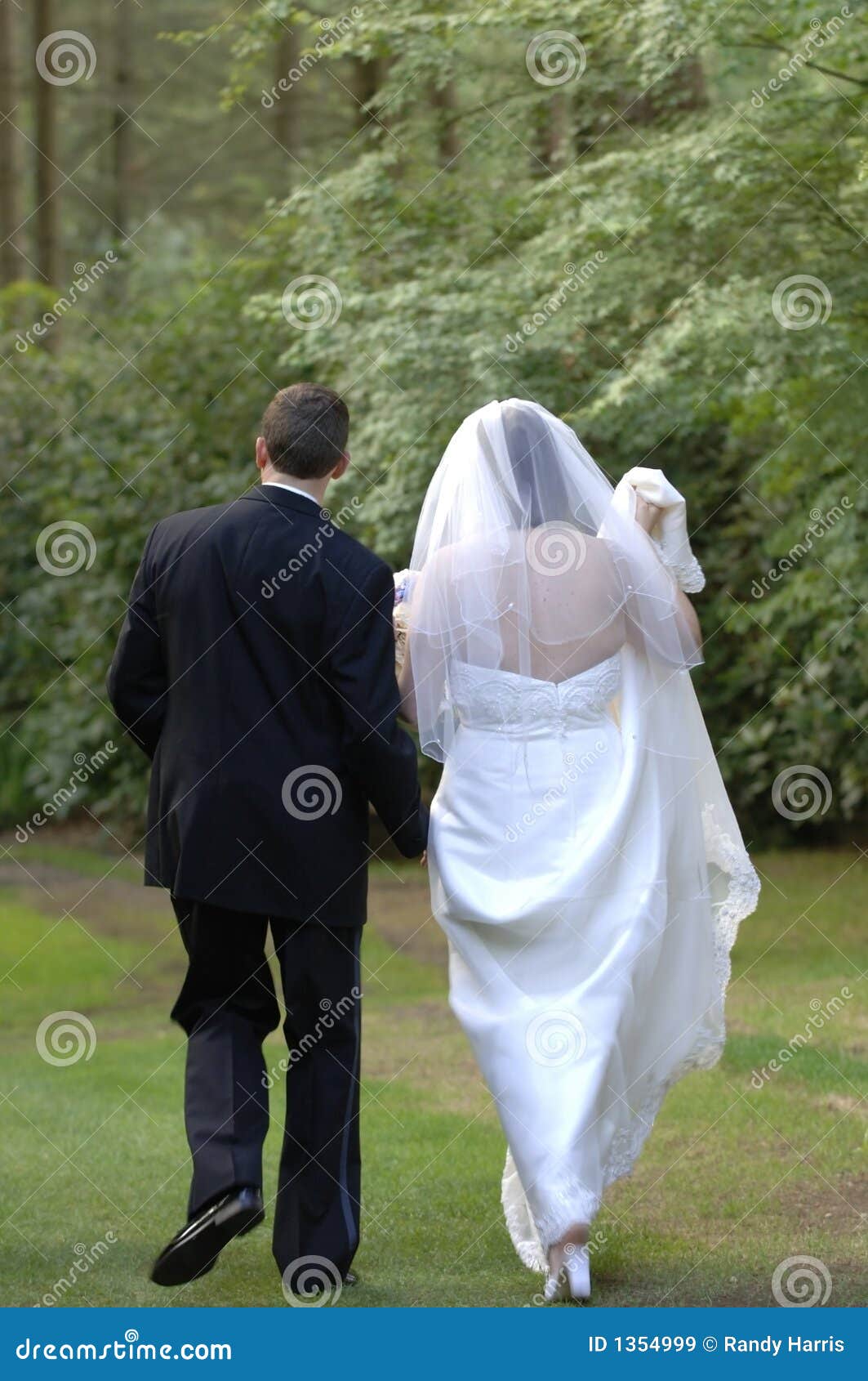 Bride and Groom Walking Away Stock Image - Image of book, love: 1354999