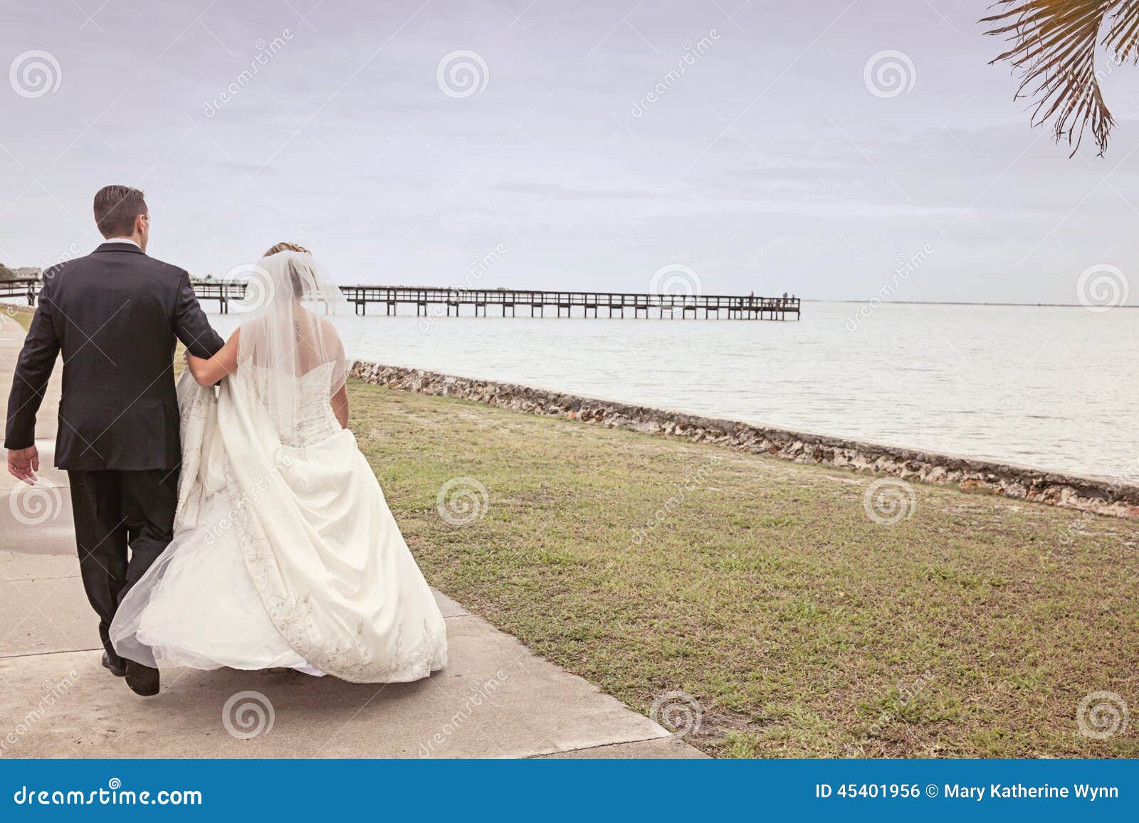 Bride and Groom walking stock photo. Image of moment - 45401956