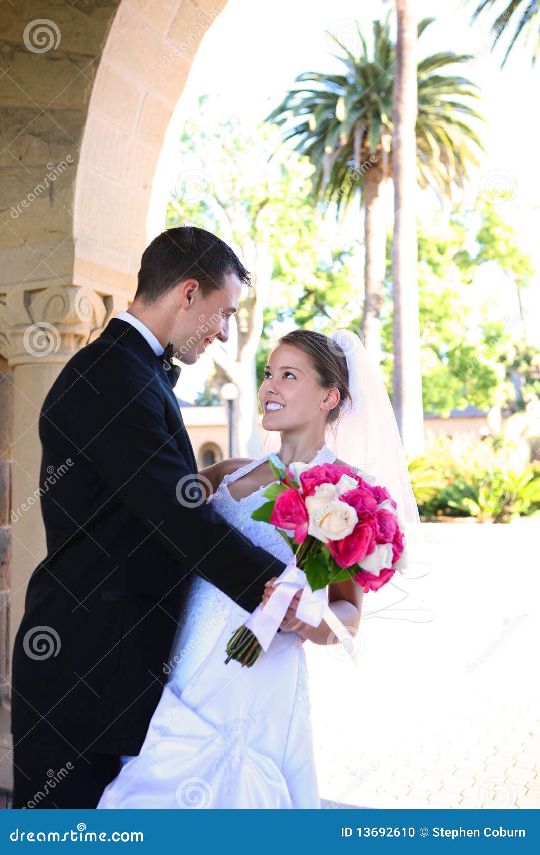 Bride and Groom at Wedding stock photo. Image of beautiful - 13692610