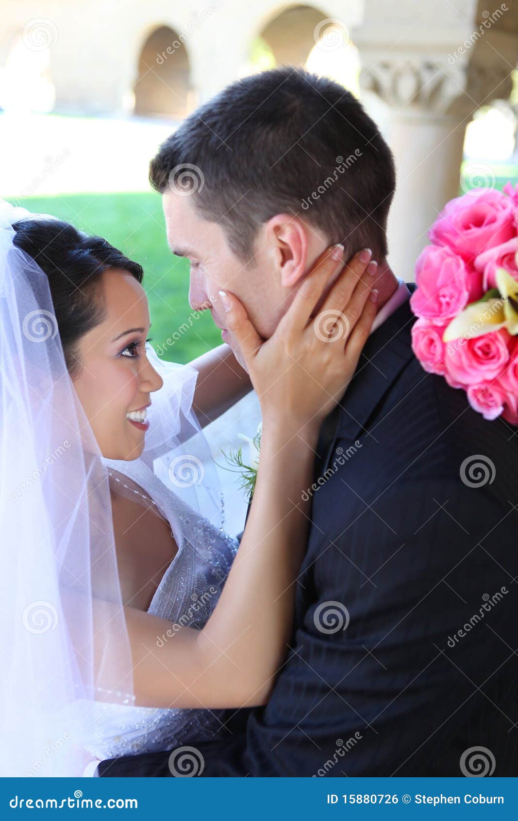 Bride and Groom at Wedding stock photo. Image of female - 15880726