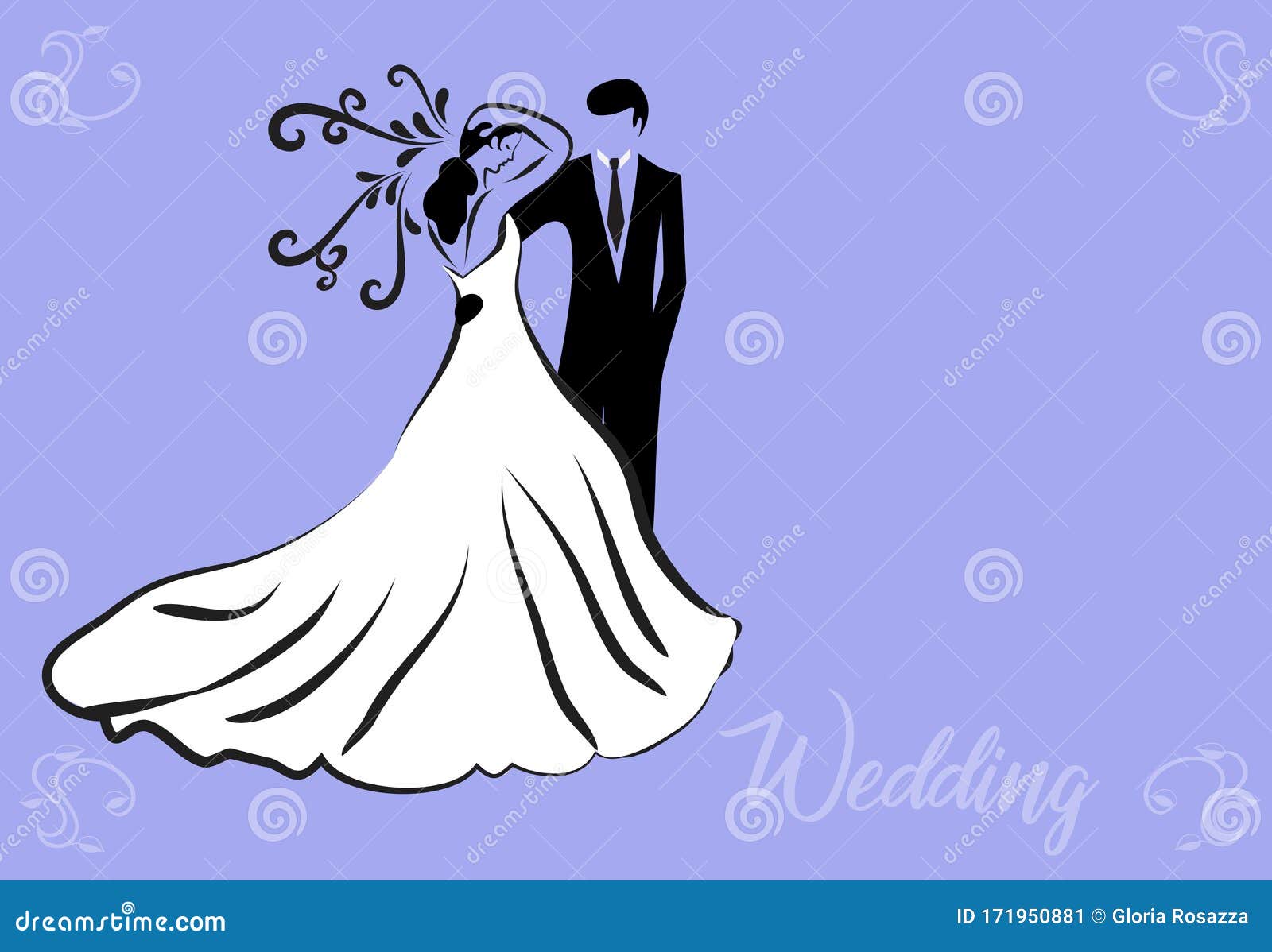 Bride Groom Wedding Symbol Card Stock Vector - Illustration of design ...