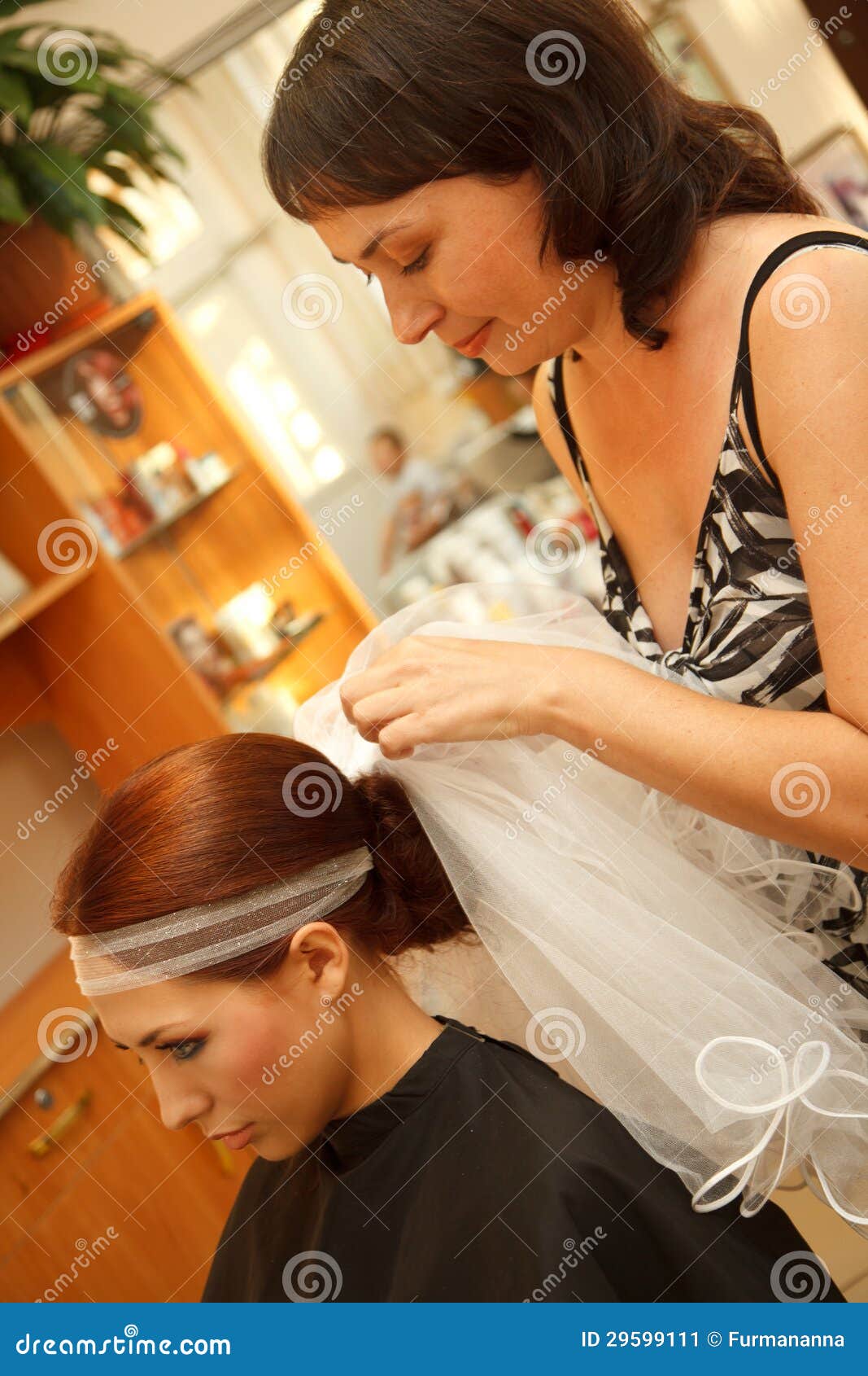 Bride in hair saloon stock image. Image of years, hair - 29599111