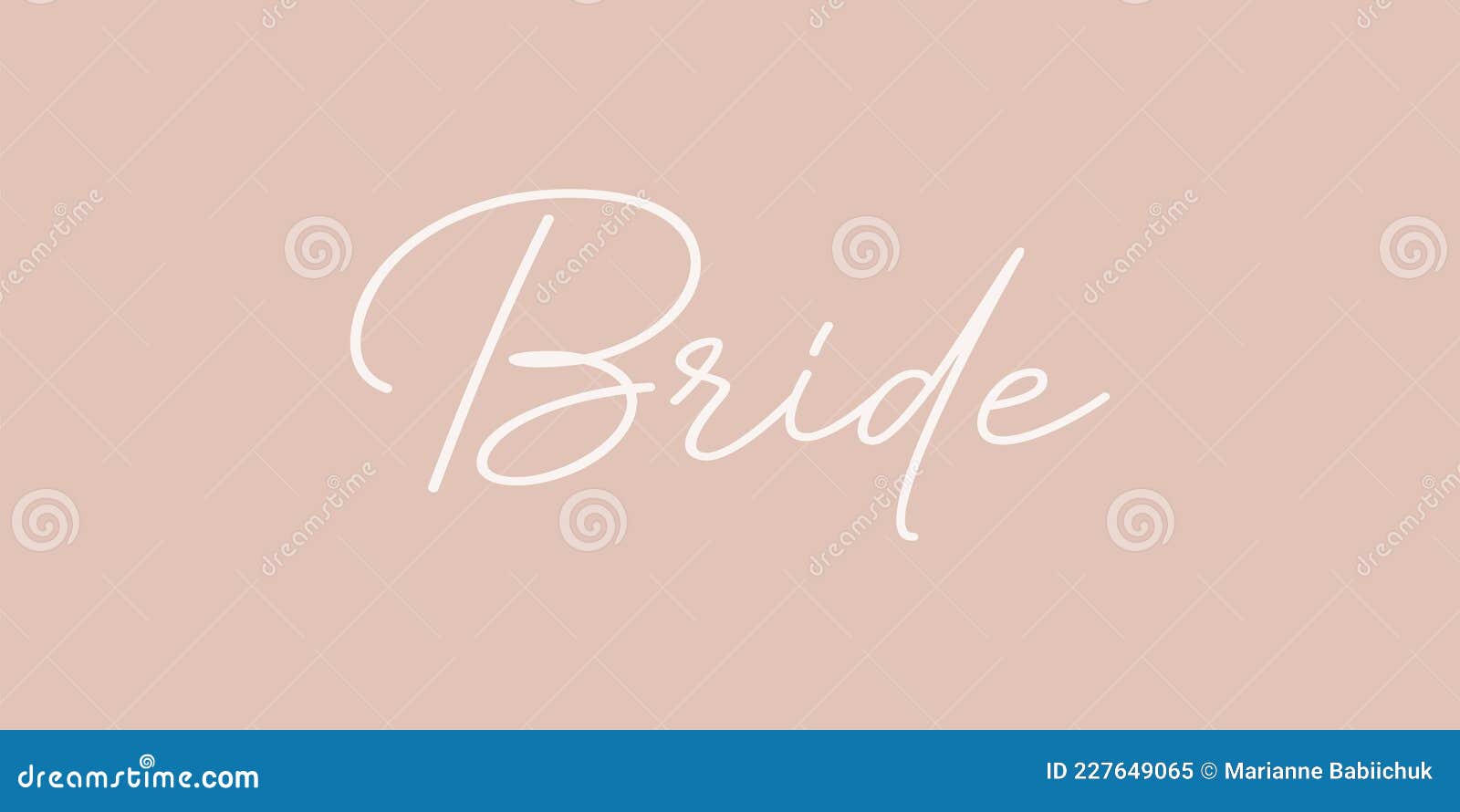 Bride- Hand Drawn Calligraphy and Lettering Inscription Stock Vector ...