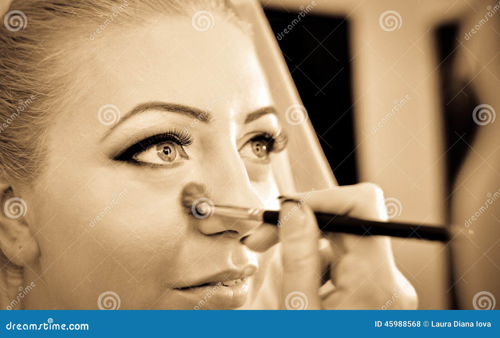 A Bride Having Her Make-up Done Stock Photo - Image of freedom ...