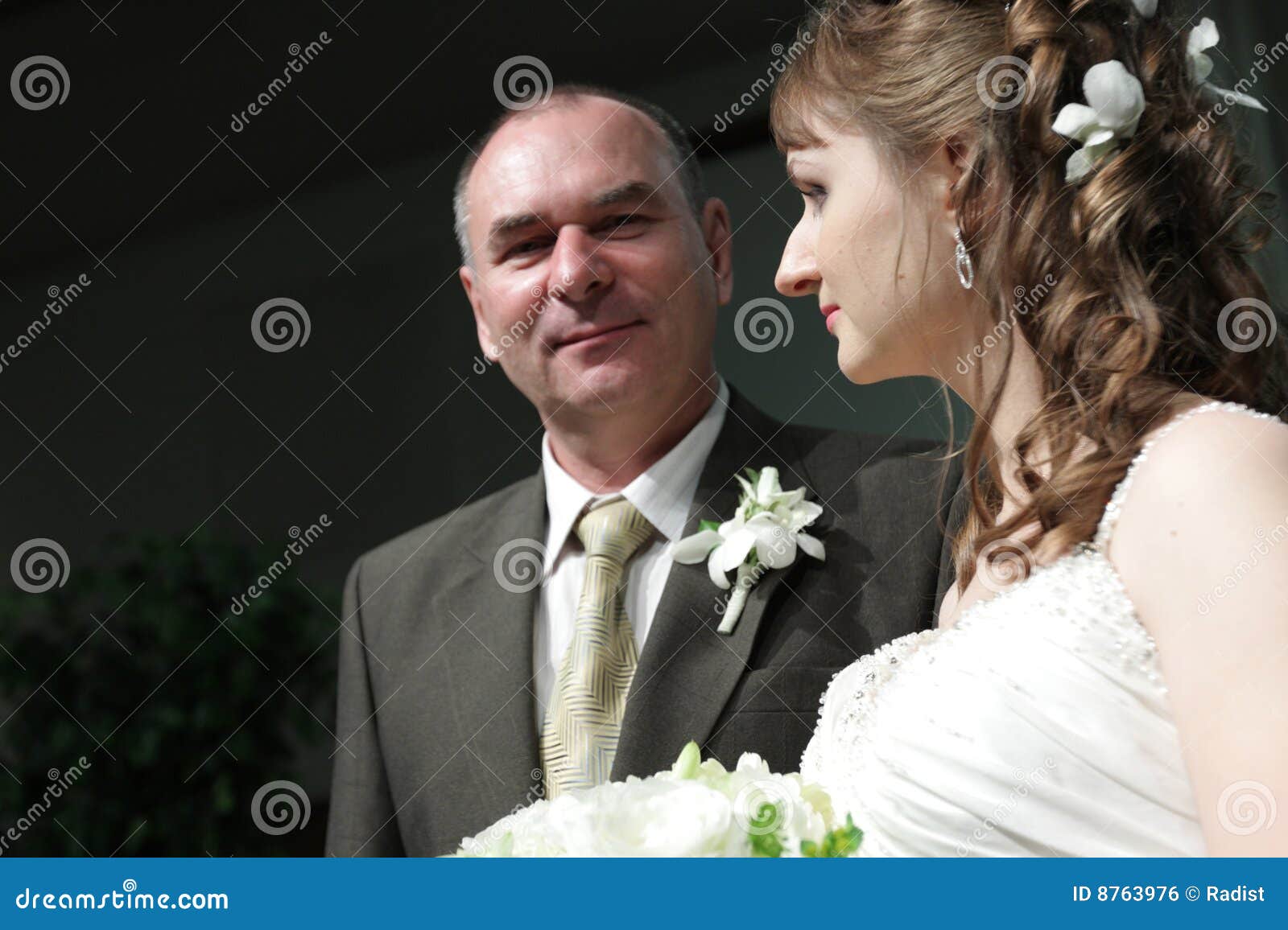 Bride and her father stock photo. Image of beautiful, couple - 8763976