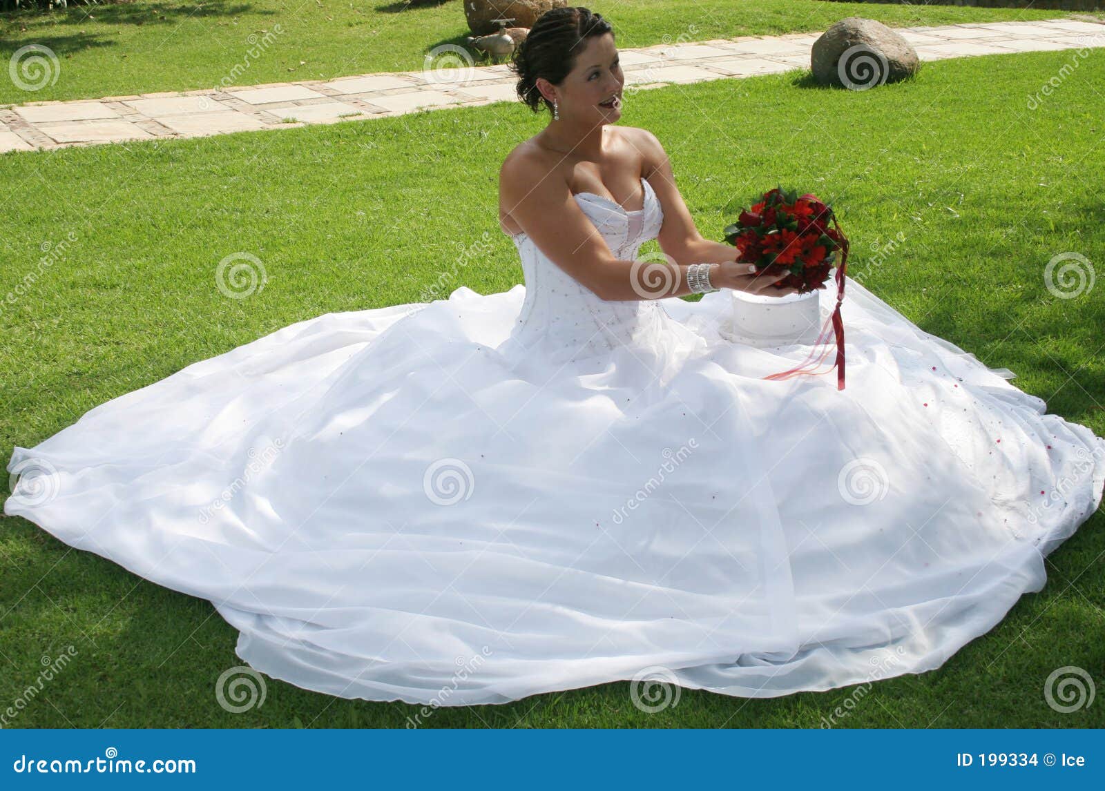 Bride on her wedding day stock photo. Image of flowers - 199334