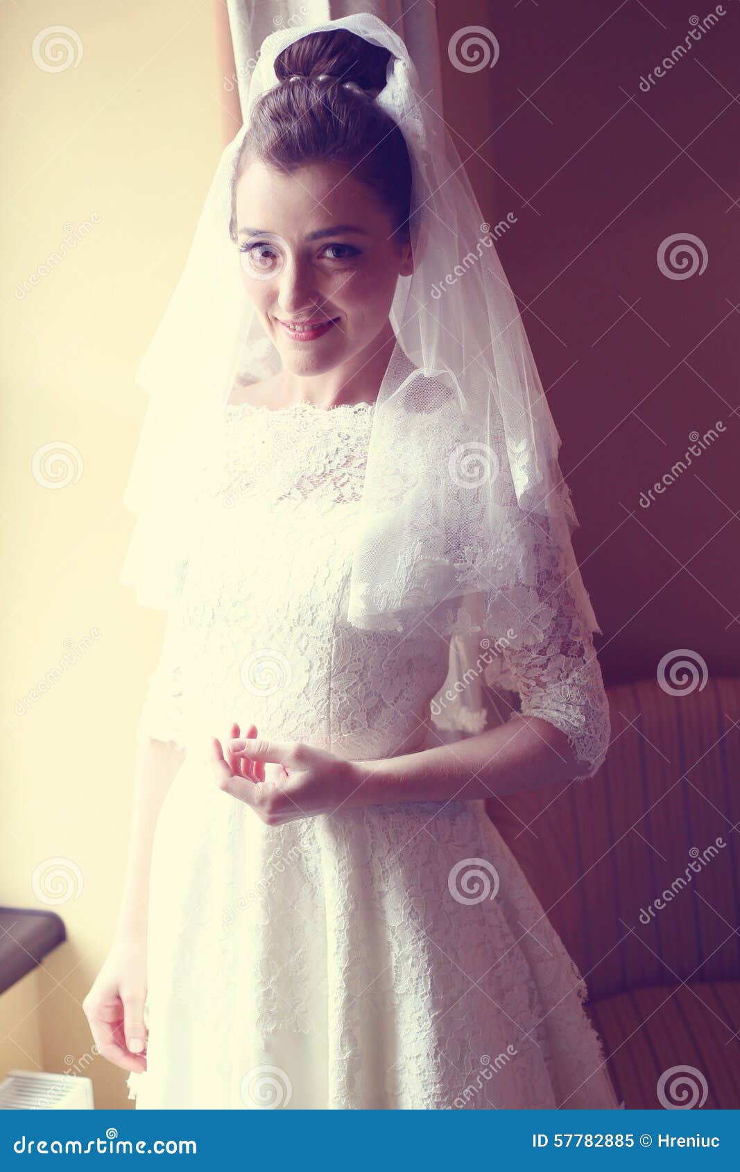 Bride in her wedding day stock image. Image of attractive - 57782885