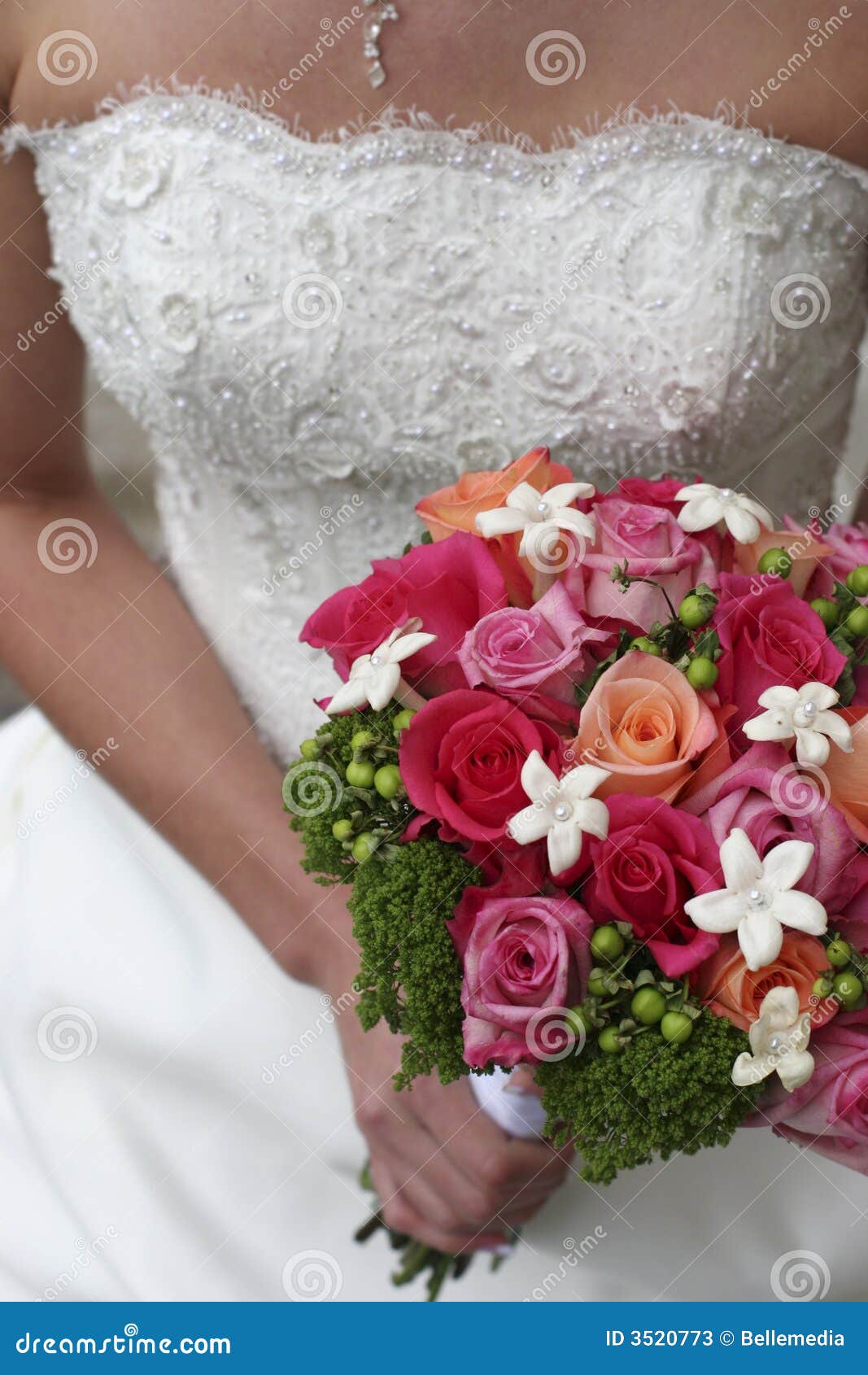 Bride holding flowers stock image. Image of celebration - 3520773
