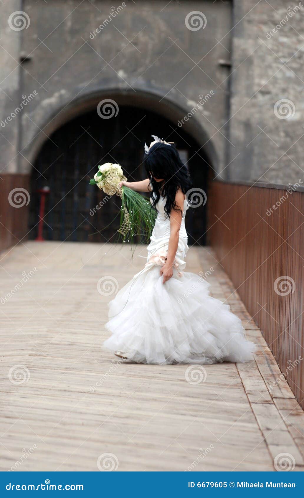 Bride Holding Her Dress Picture. Image: 6679605