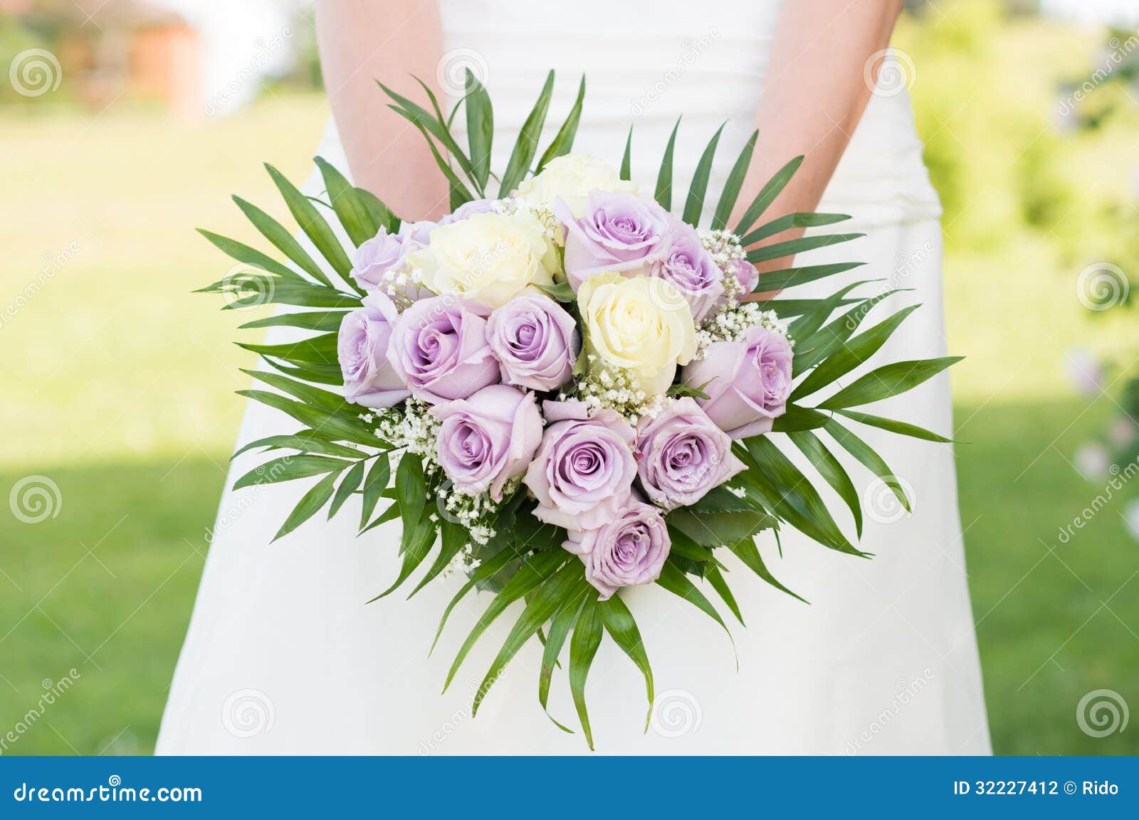 Bride Holding Rose Bouquet stock photo. Image of beautiful - 32227412
