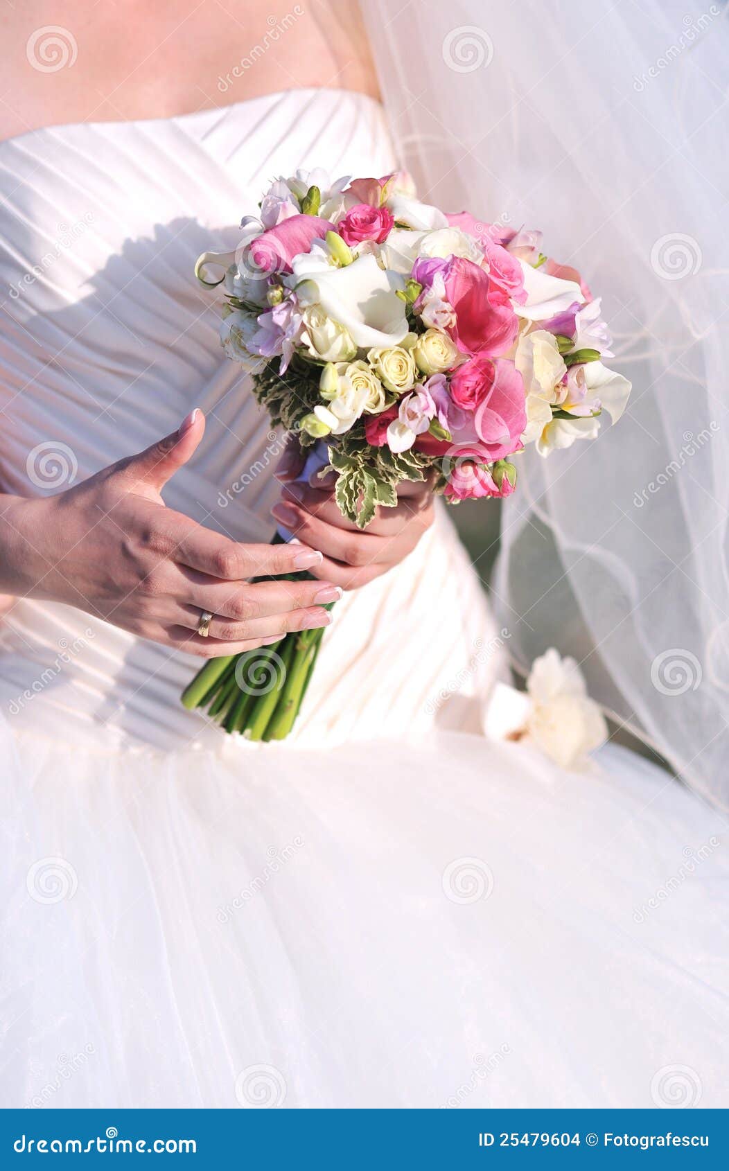 Bride Holding Wedding Flowers Stock Photo - Image of event, bridal ...