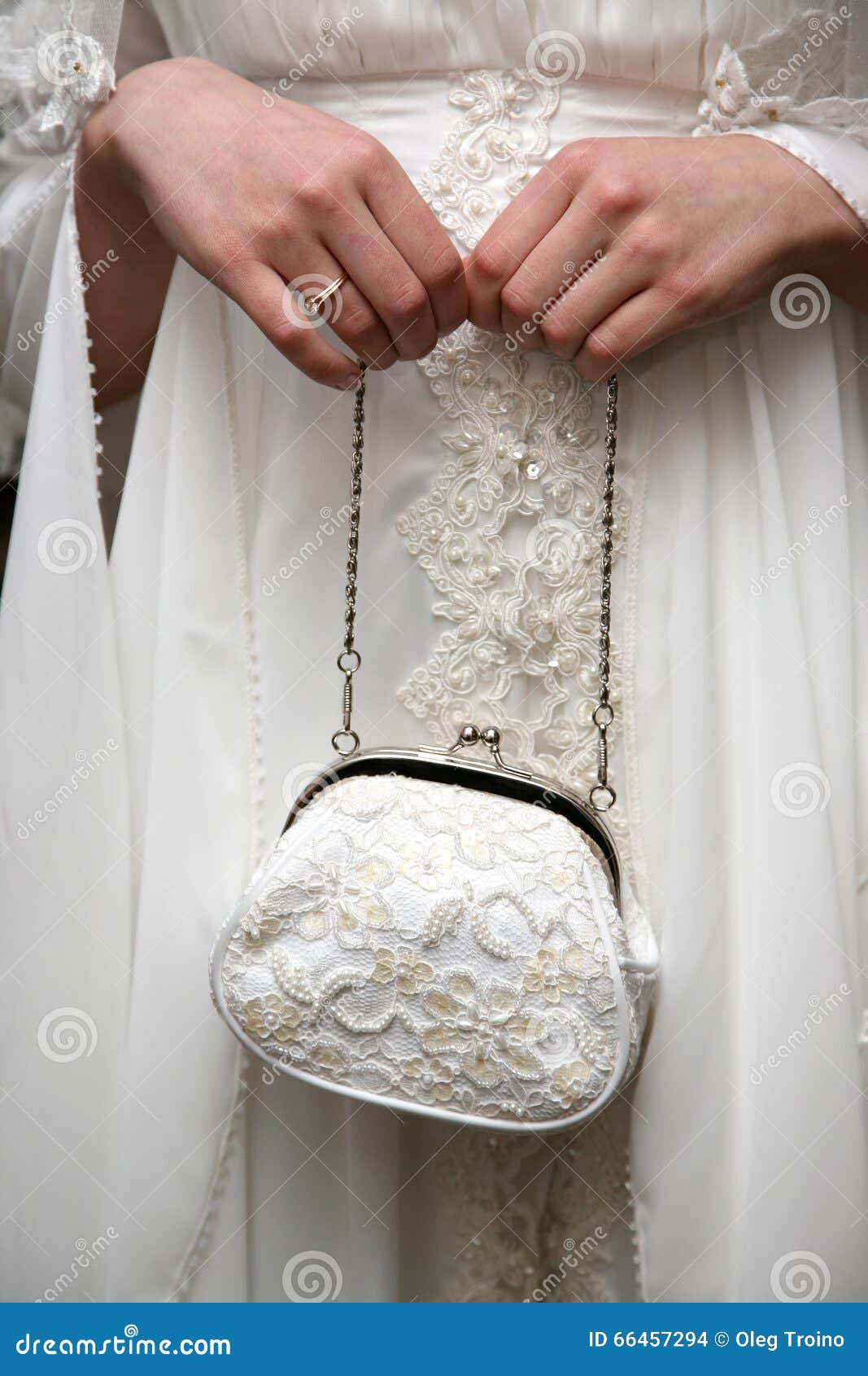Bride Holds a Wedding Purse Stock Photo - Image of elegance, model ...