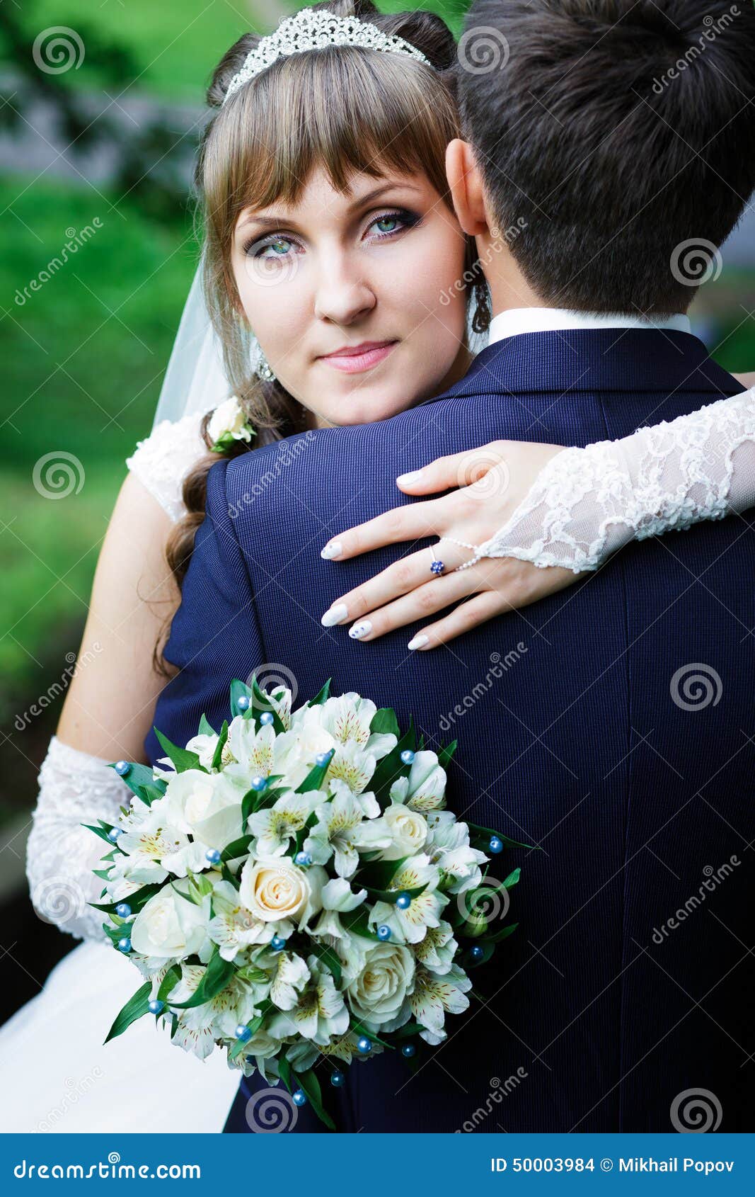 Bride hugging groom stock photo. Image of union, closeup - 50003984