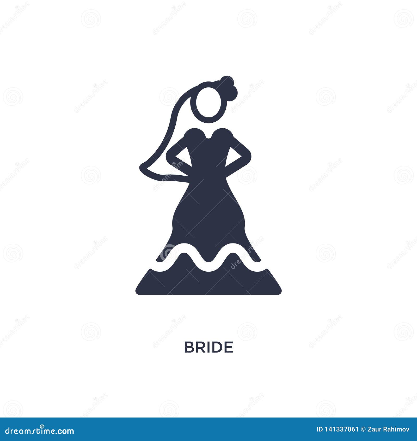 Bride Icon On White Background. Simple Element Illustration From Love ...