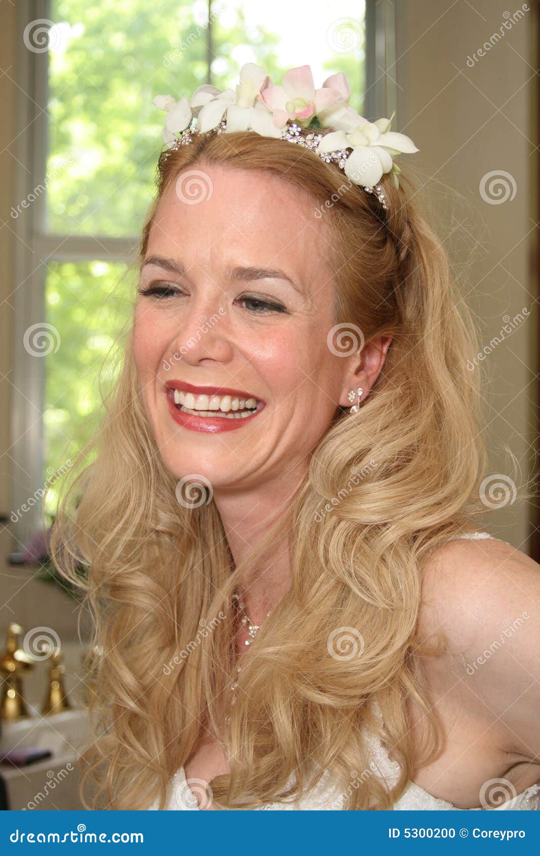 Bride Laughing - Beautiful Blond Woman Stock Photo - Image of wedding ...