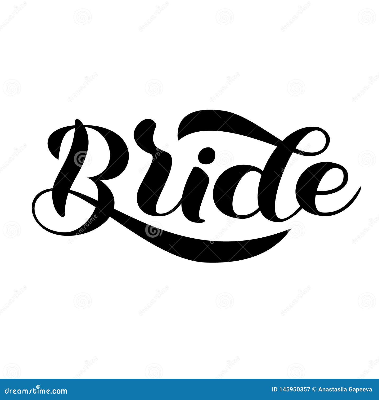 Bride Lettering. Word for Banner, Clothes or Poster. Vector ...