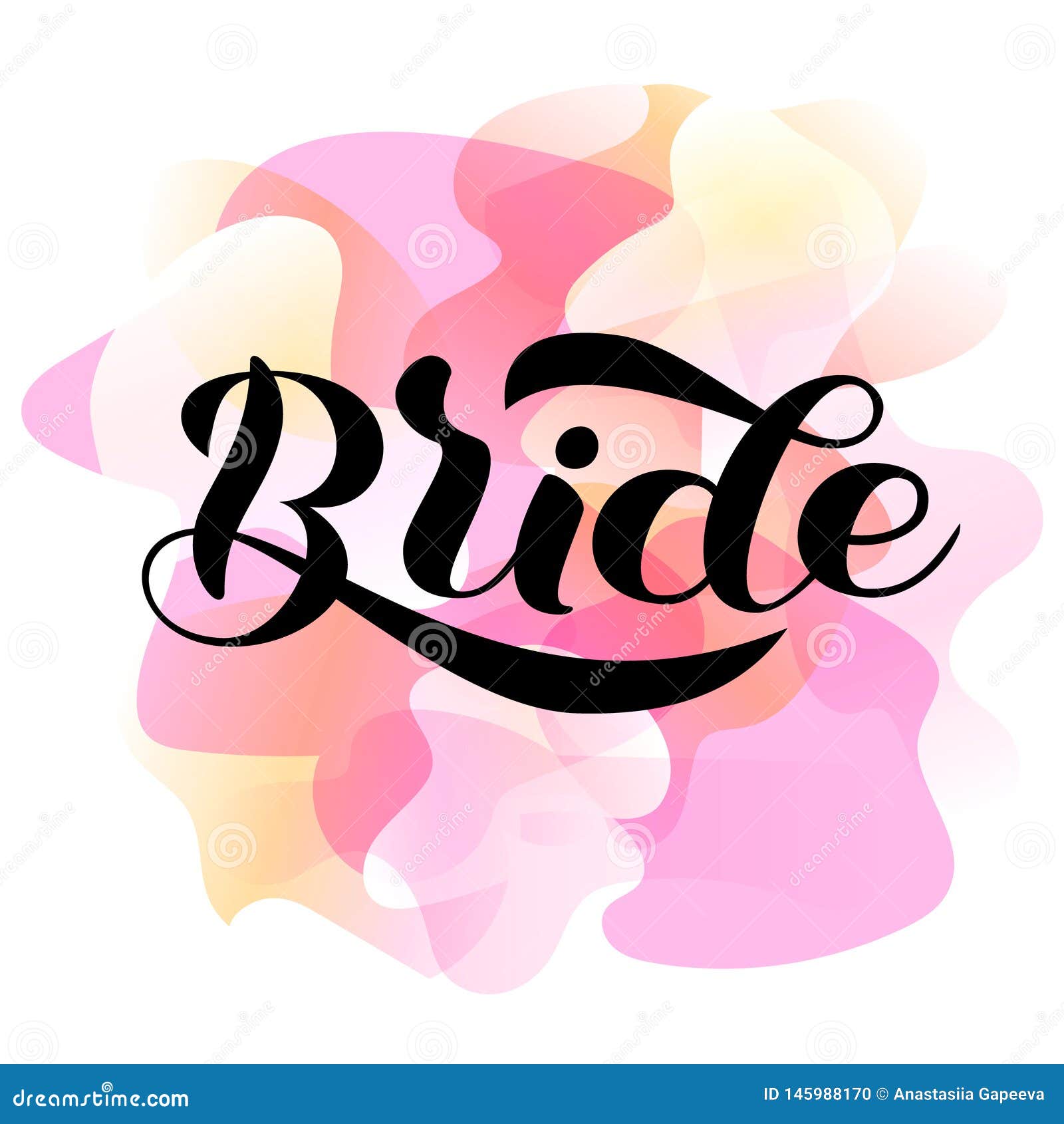 Bride Lettering. Word for Banner, Clothes. Vector Illustration Stock ...