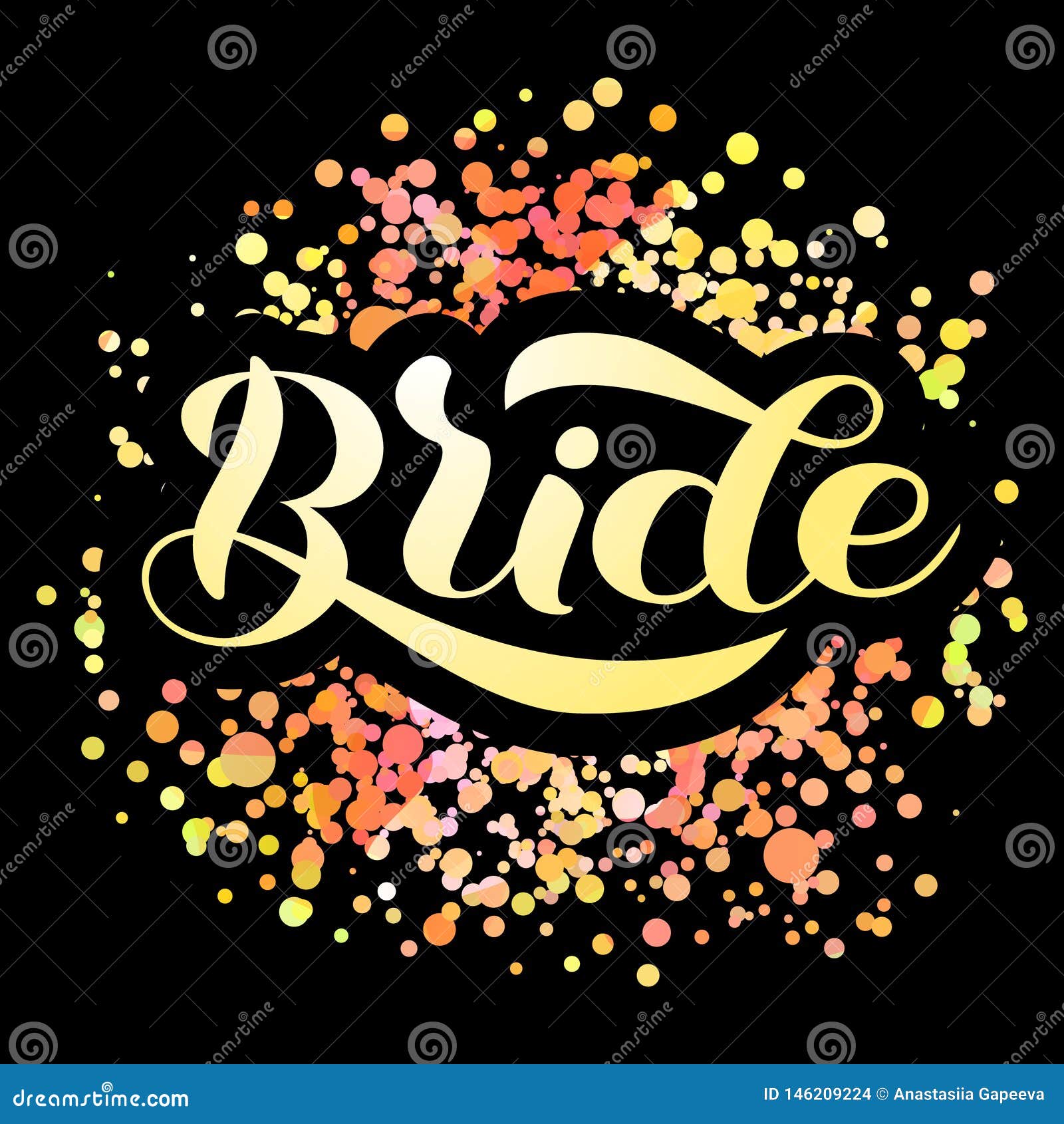 Bride Lettering. Word for Banner, Clothes or Poster. Vector ...