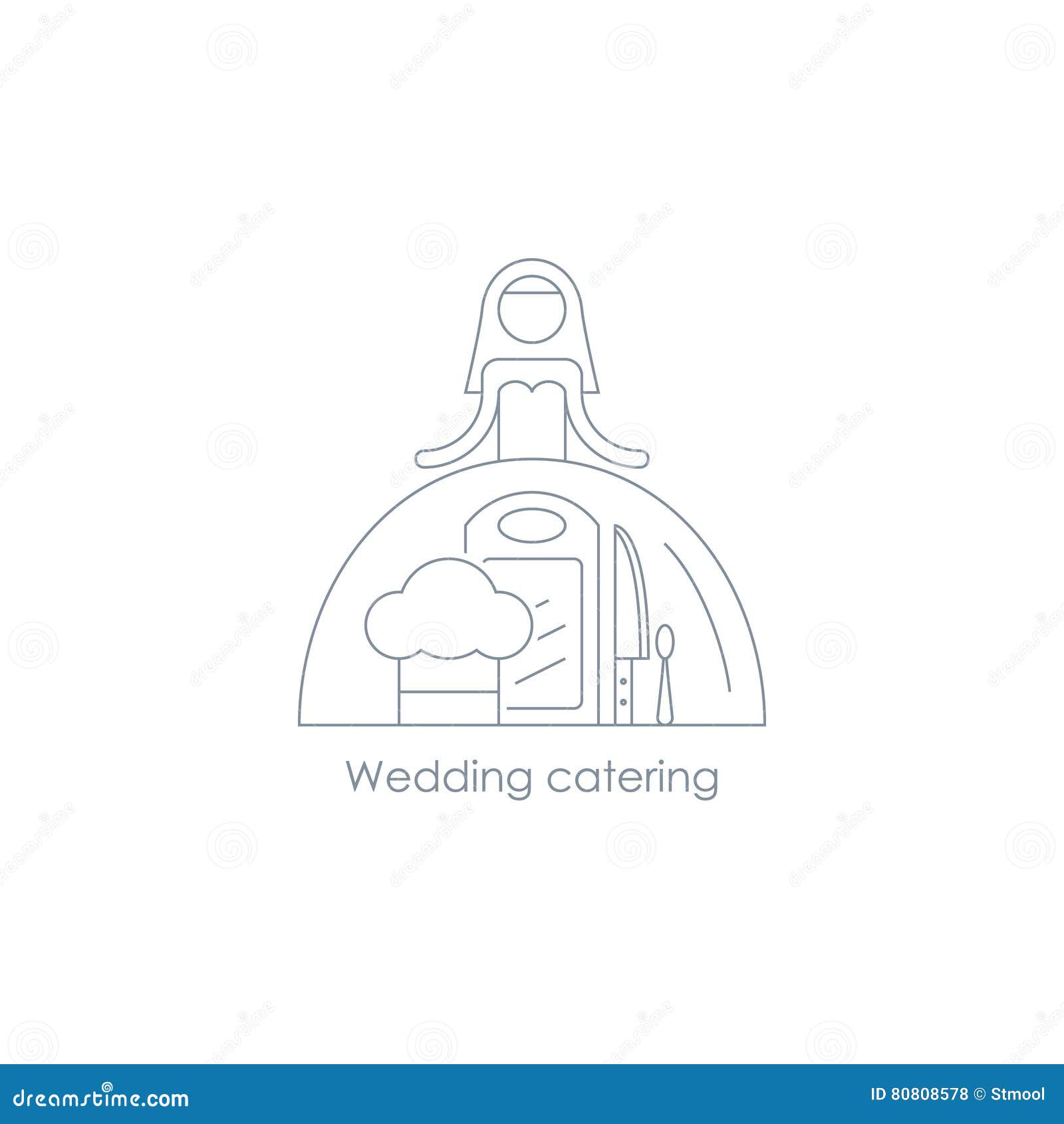 Bride Linear Icon, Reception Arrangement Stock Vector - Illustration of ...