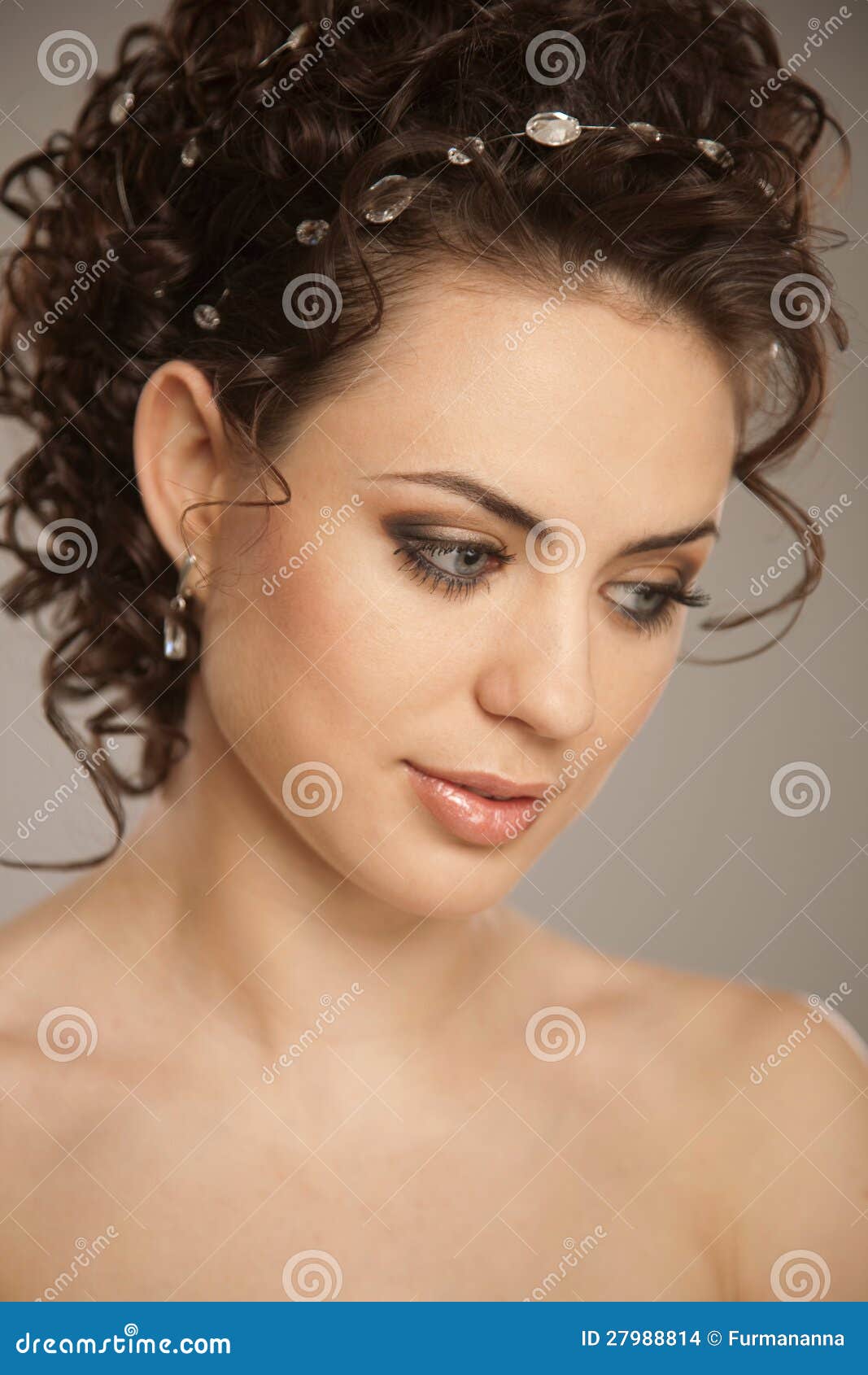 Bride looking down stock photo. Image of nice, female - 27988814