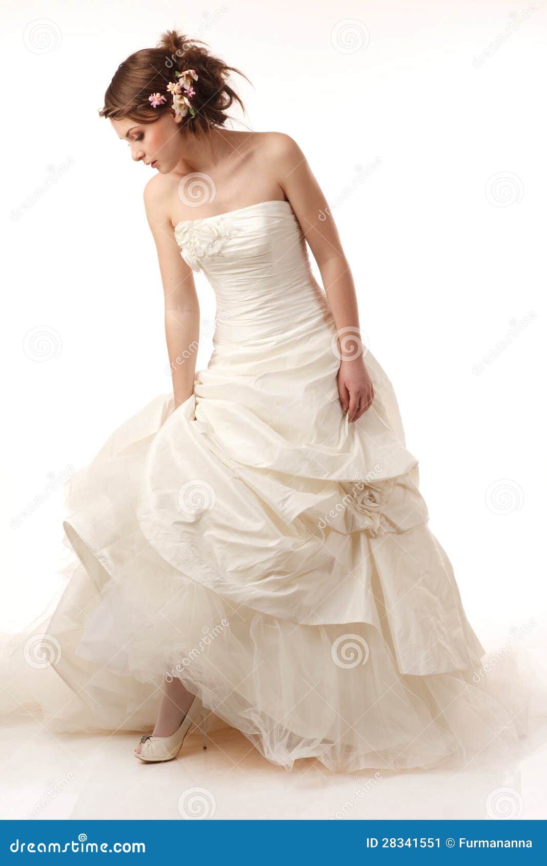 Bride is looking down stock image. Image of white, bride - 28341551