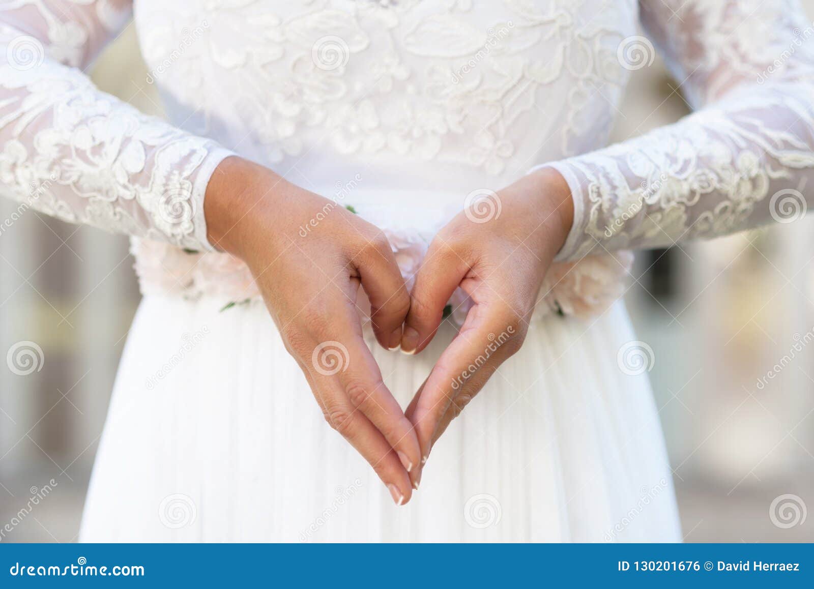 Bride Making Heart Sign. Love Concept Stock Photo - Image of bridal ...