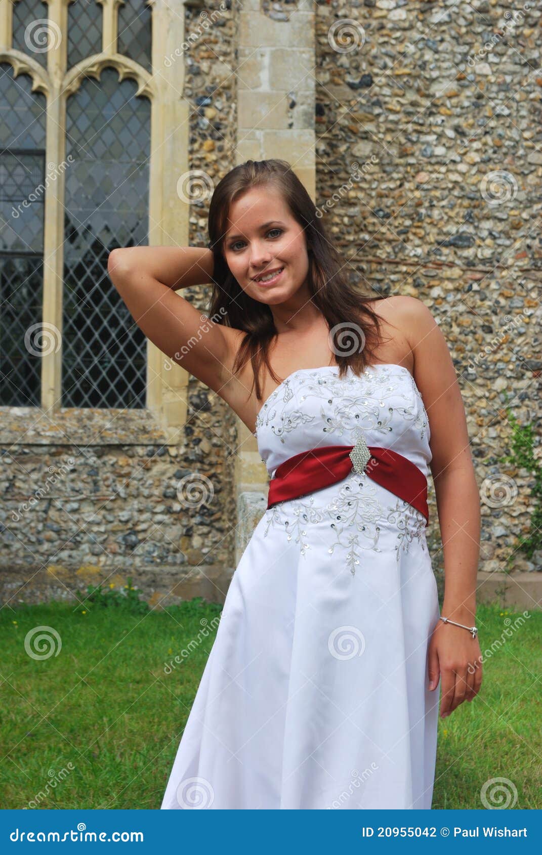 Bride outside Church stock photo. Image of dress, gown - 20955042