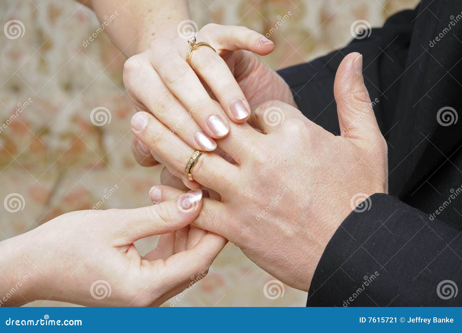 Placing Wedding Ring On Finger