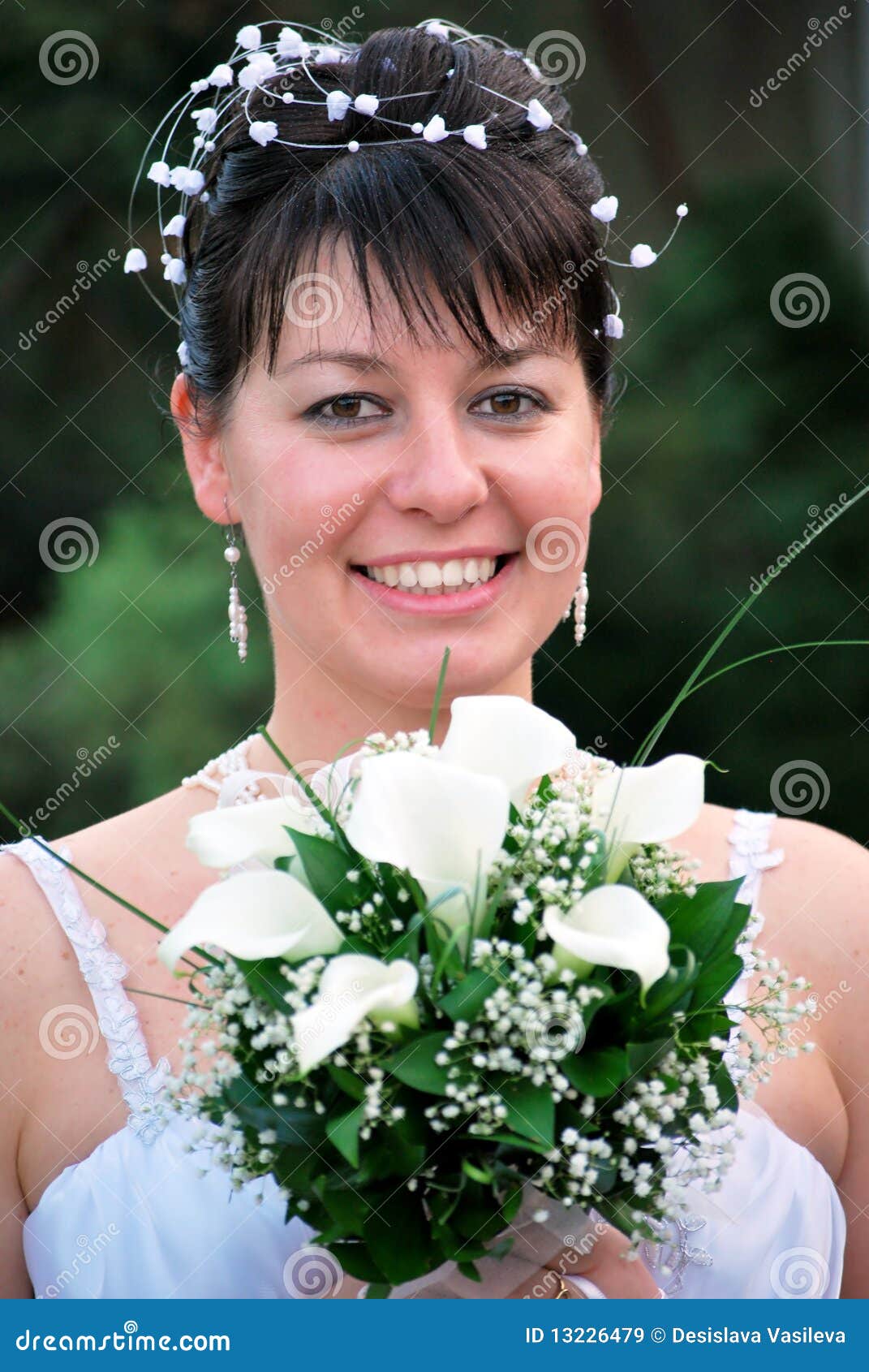 Bride portrait stock image. Image of dress, happy, smiling - 13226479