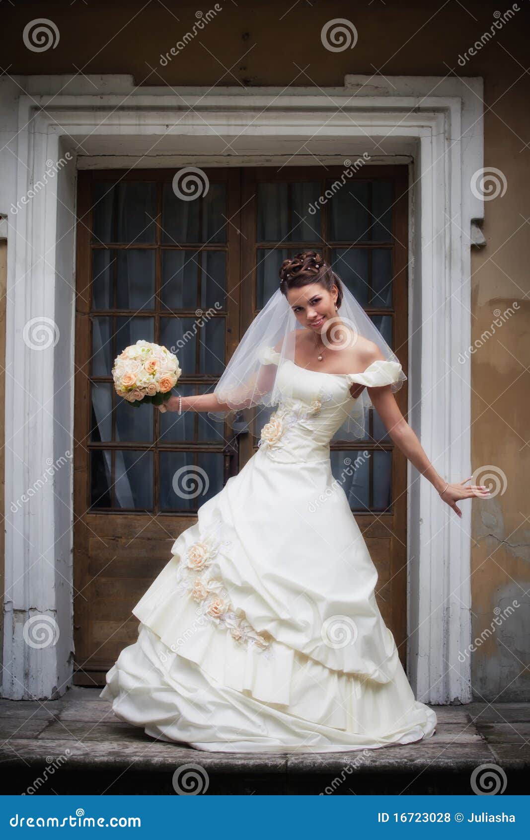 Bride portrait stock photo. Image of autumn, glass, leaves - 16723028
