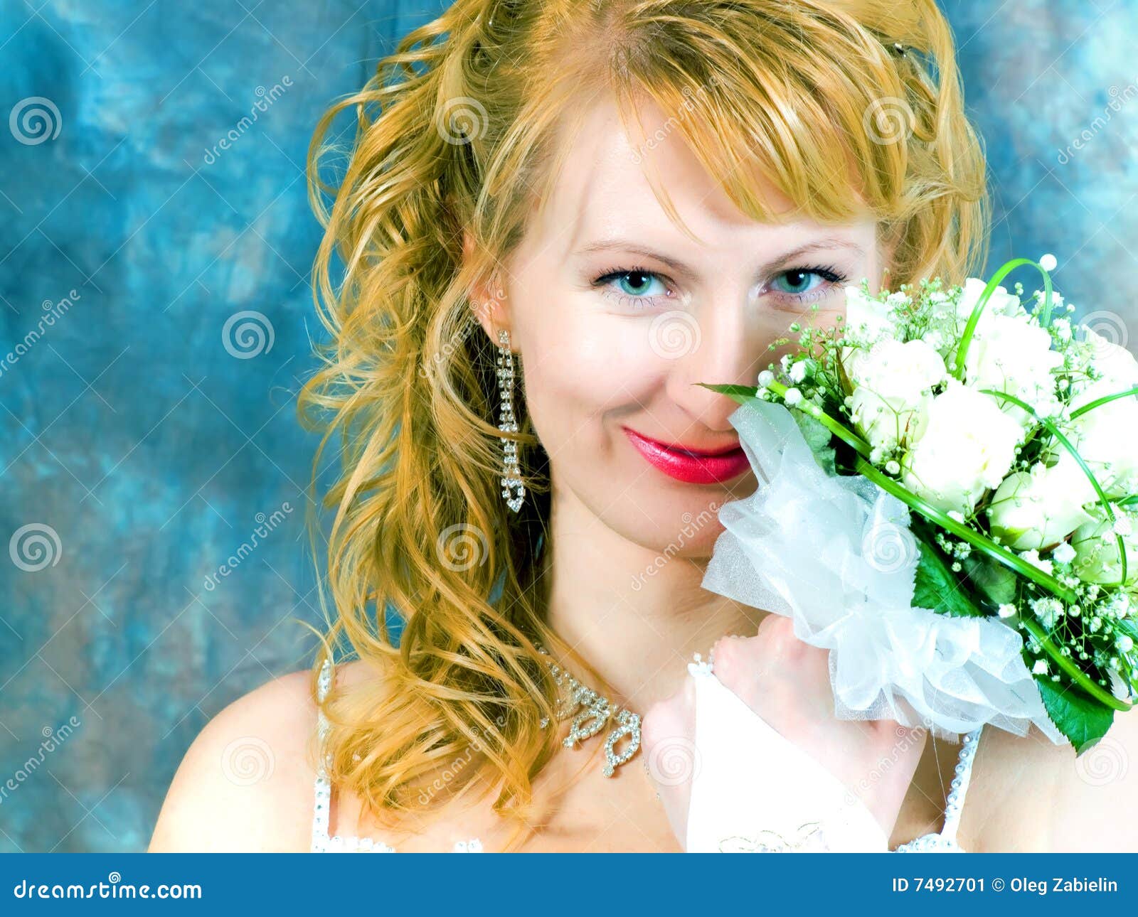 Bride portrait stock image. Image of glamour, necklace - 7492701