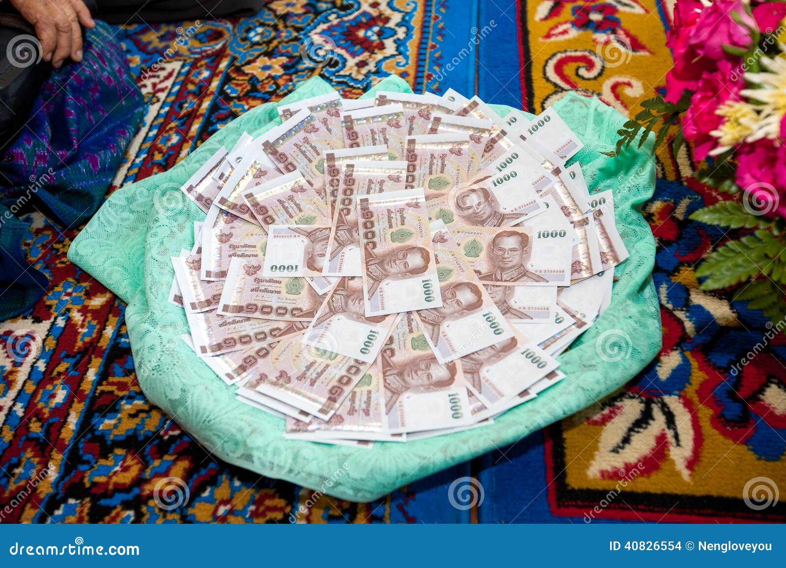 Bride Price Money And Gold In Traditional Wedding Ceremony Thailand ...