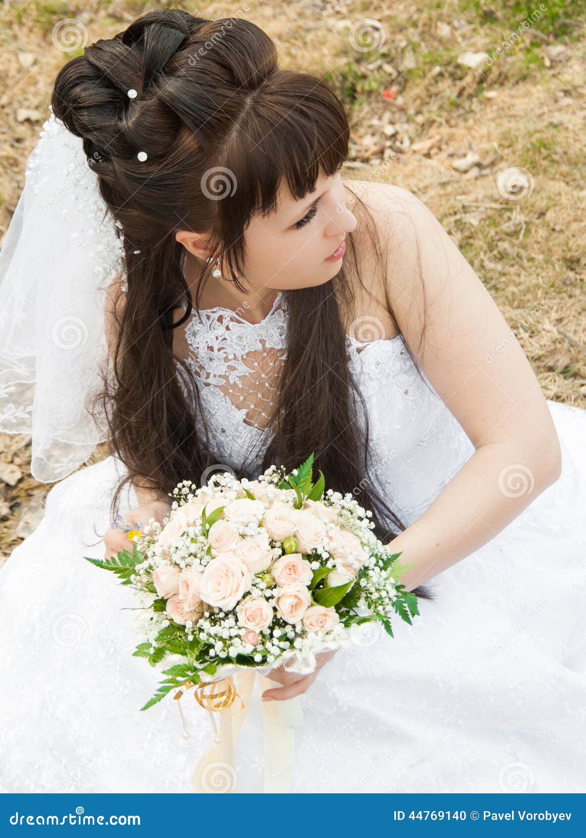 Bride in a profile stock photo. Image of dress, beauty - 44769140