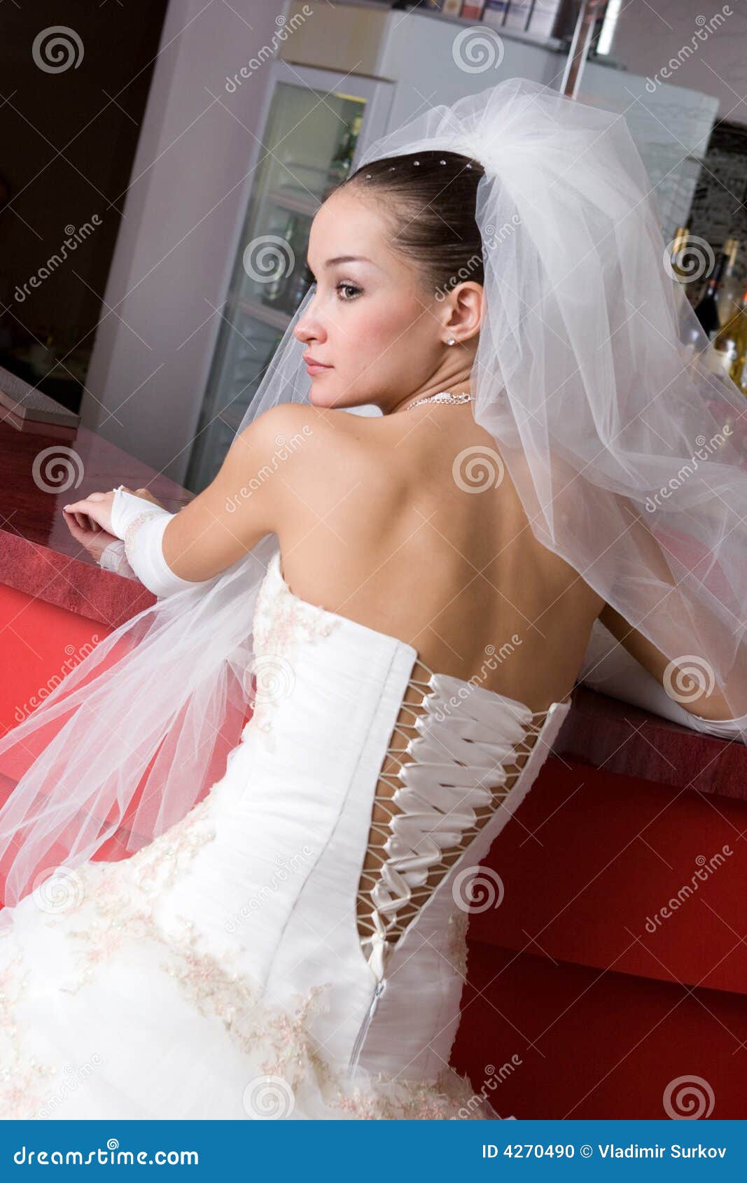 A bride at a rack of a bar stock photo. Image of stand - 4270490