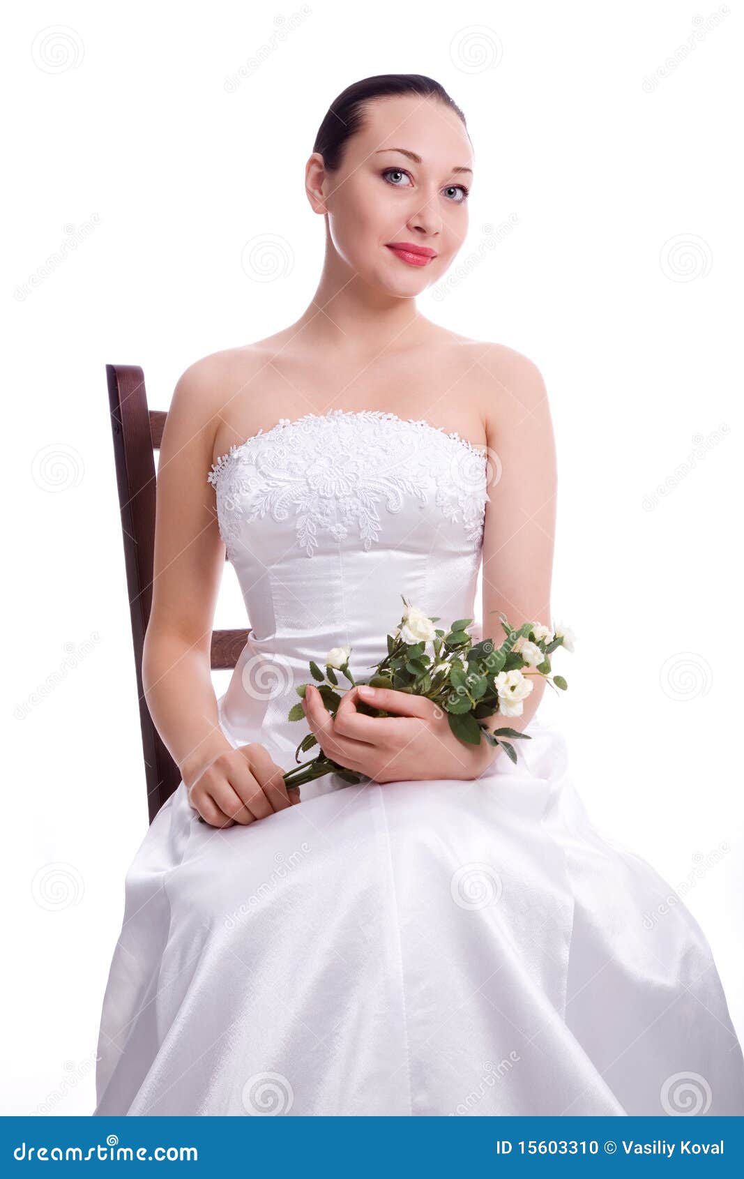 Bride with rose stock photo. Image of happy, caucasian - 15603310