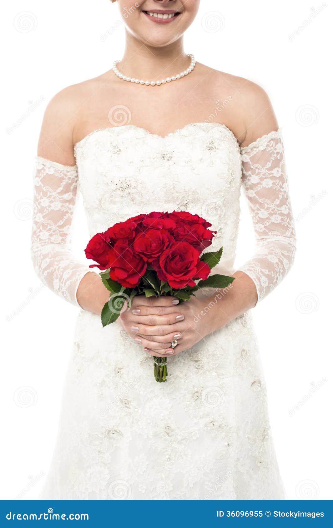 Bride with a rose bouquet stock image. Image of lovely - 36096955