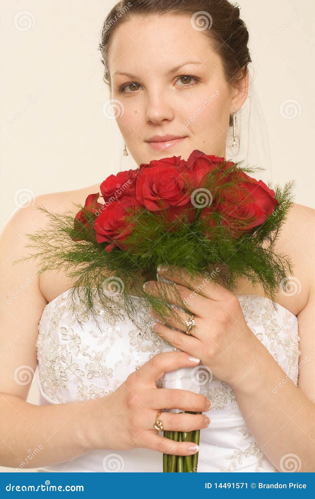 Bride with Roses stock image. Image of bouquet, wedding - 14491571