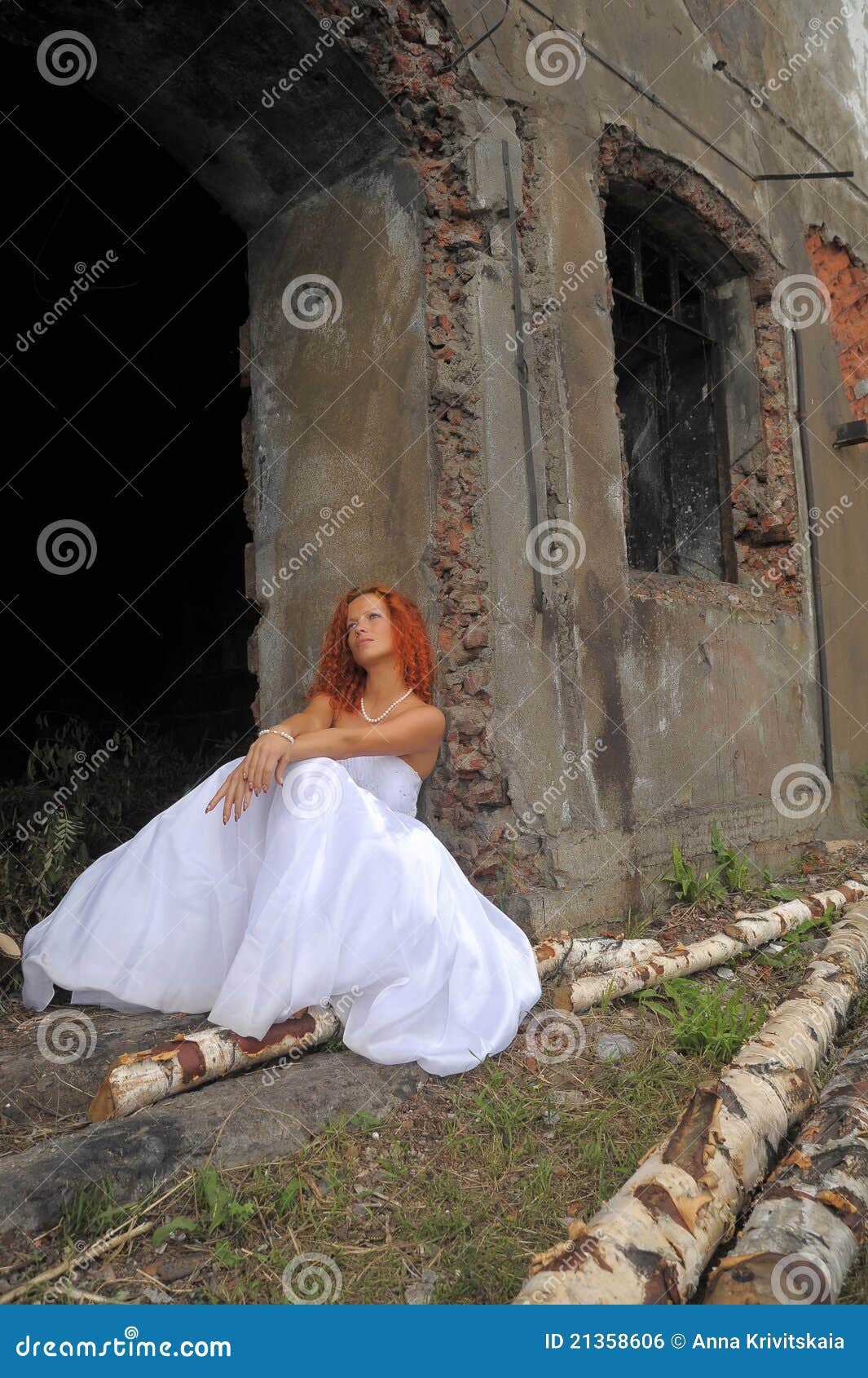 Bride on the ruins stock photo. Image of adults, enjoying - 21358606