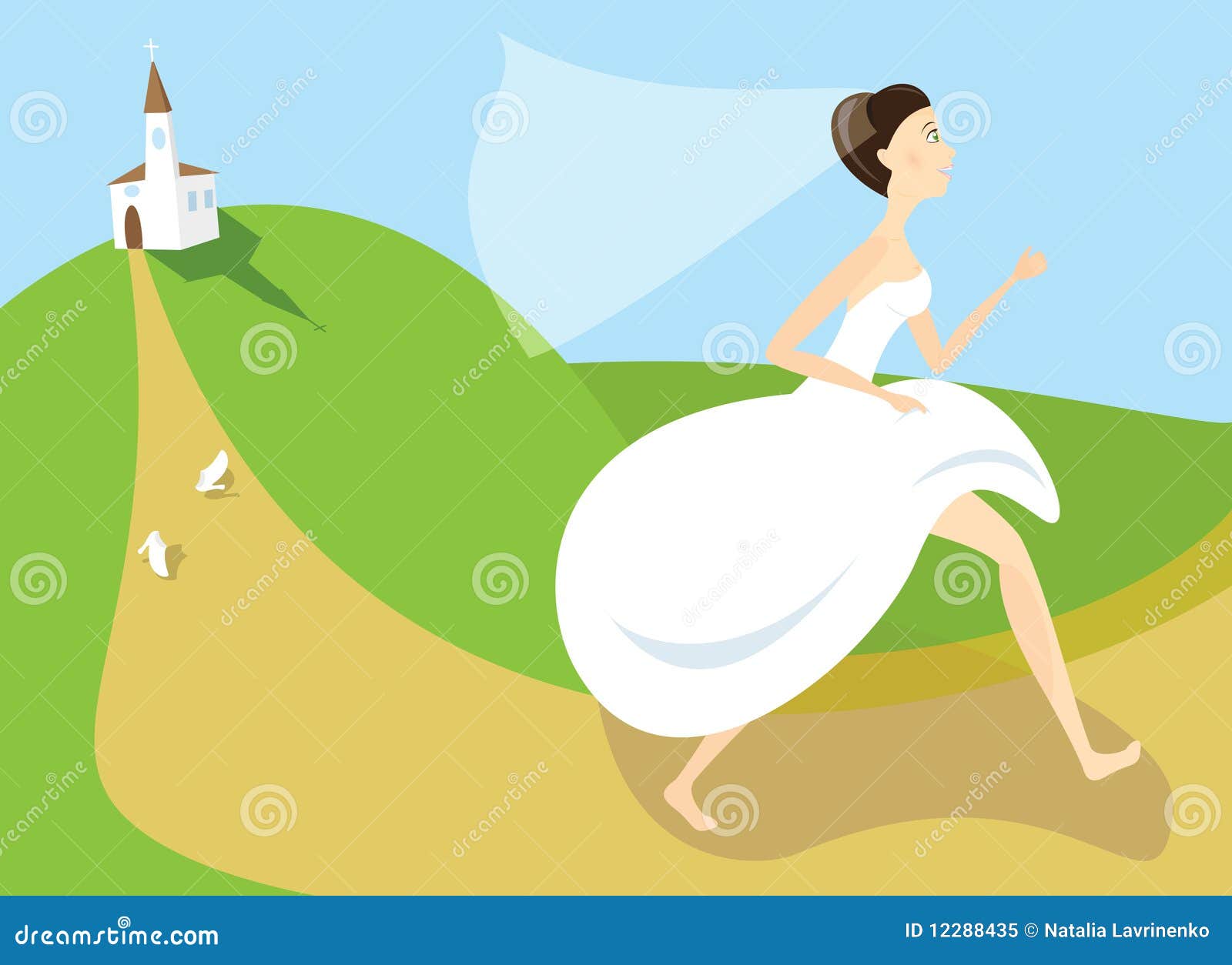 Bride run away stock vector. Illustration of marry, church - 12288435