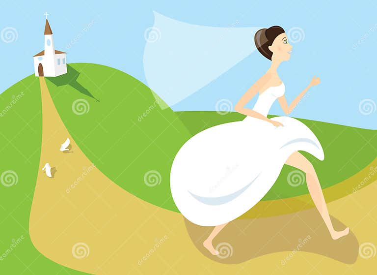 Bride run away stock vector. Illustration of marry, church - 12288435