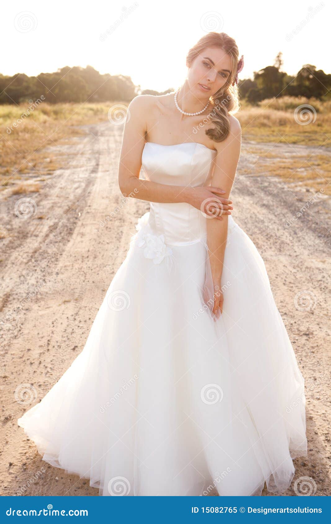 Bride in a Rural Landscape stock image. Image of full - 15082765