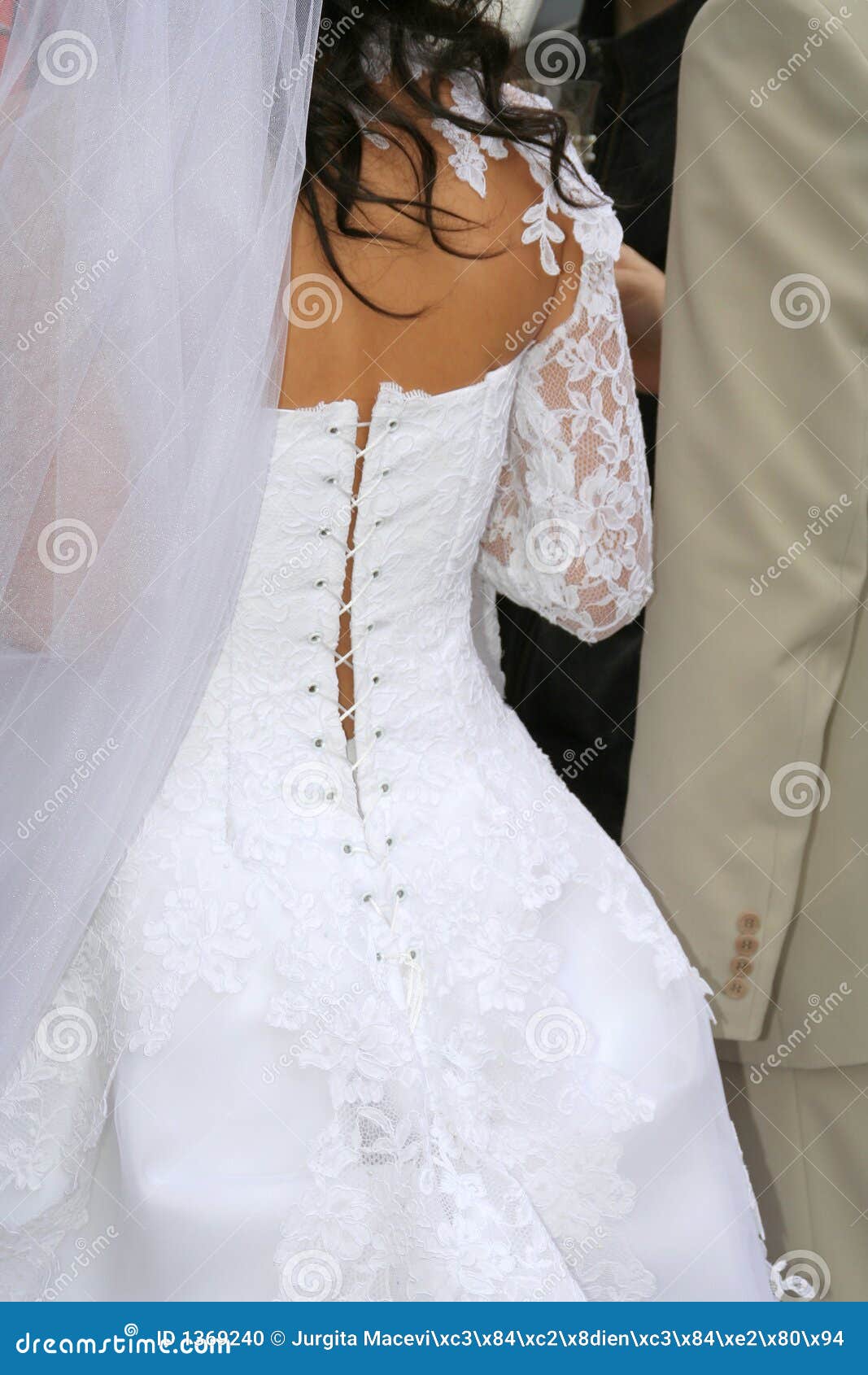 Bride s back stock photo. Image of wedding, body, back - 1369240